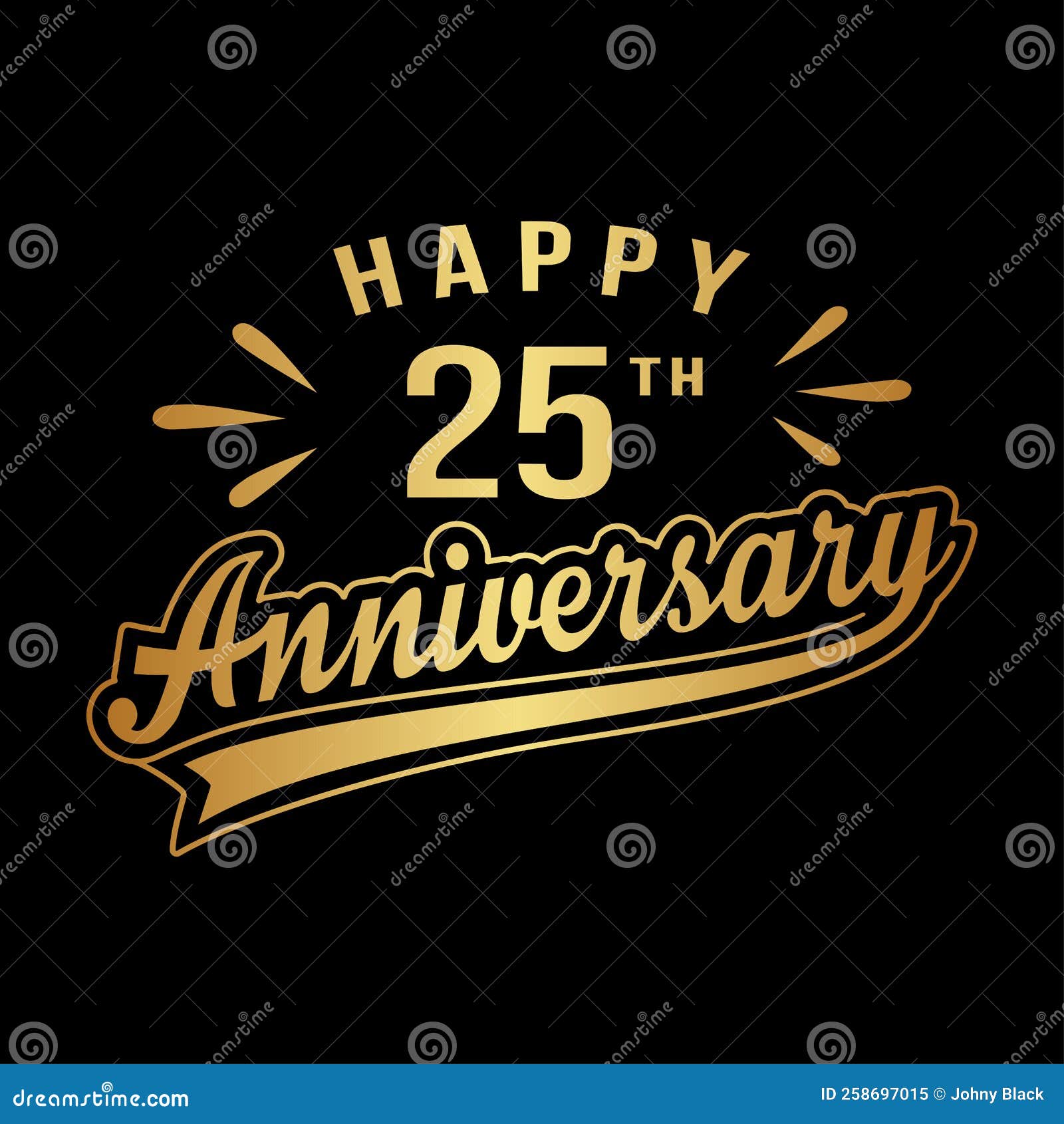 Happy 25th Anniversary. 25 Years Anniversary Design Template Stock ...