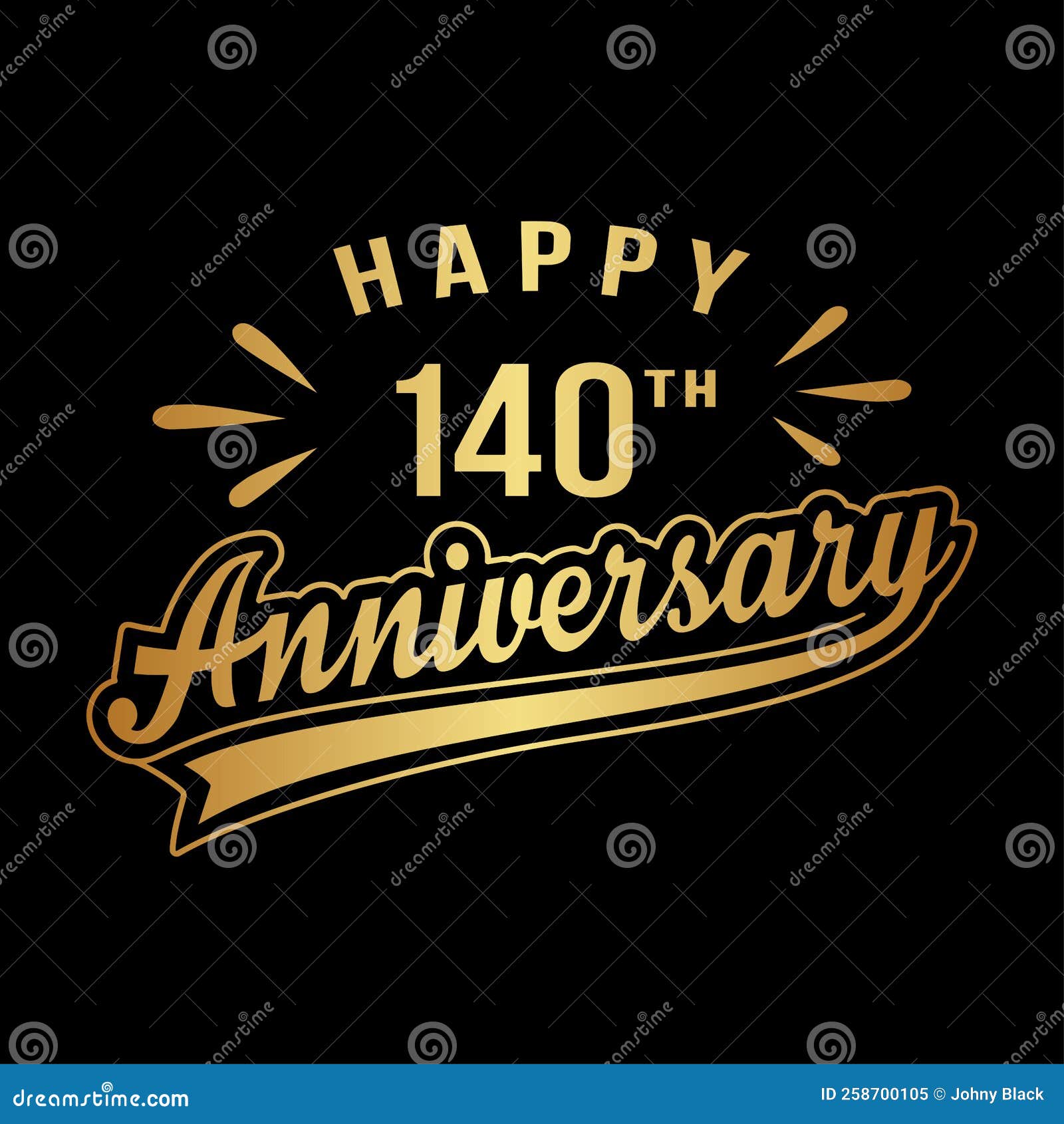 Happy 140th Anniversary. 140 Years Anniversary Design Template Stock ...