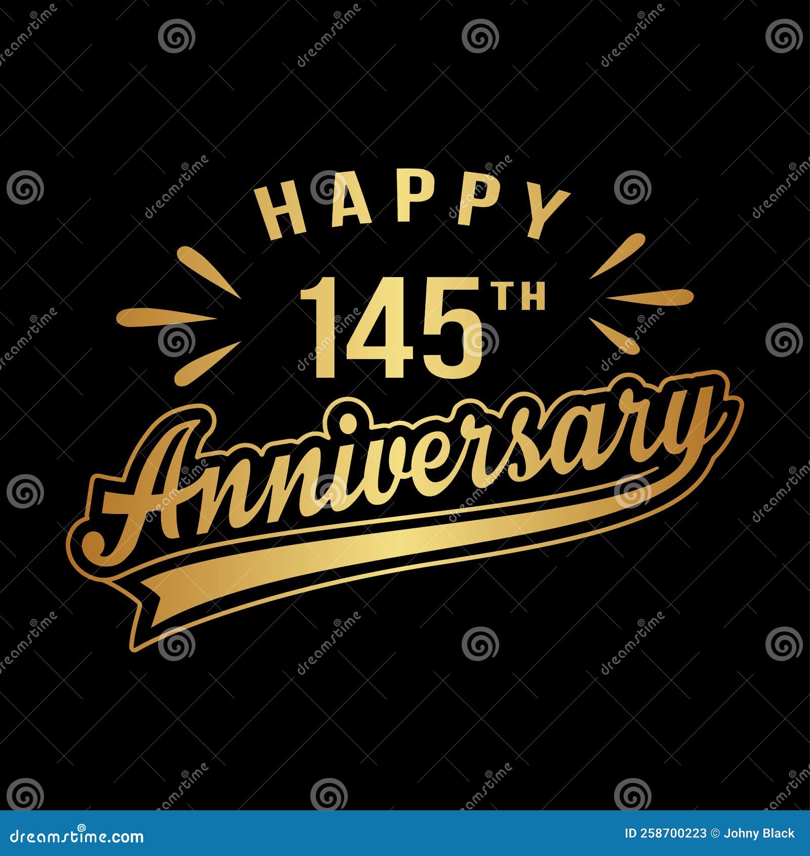 Happy 145th Anniversary. 145 Years Anniversary Design Template Stock ...