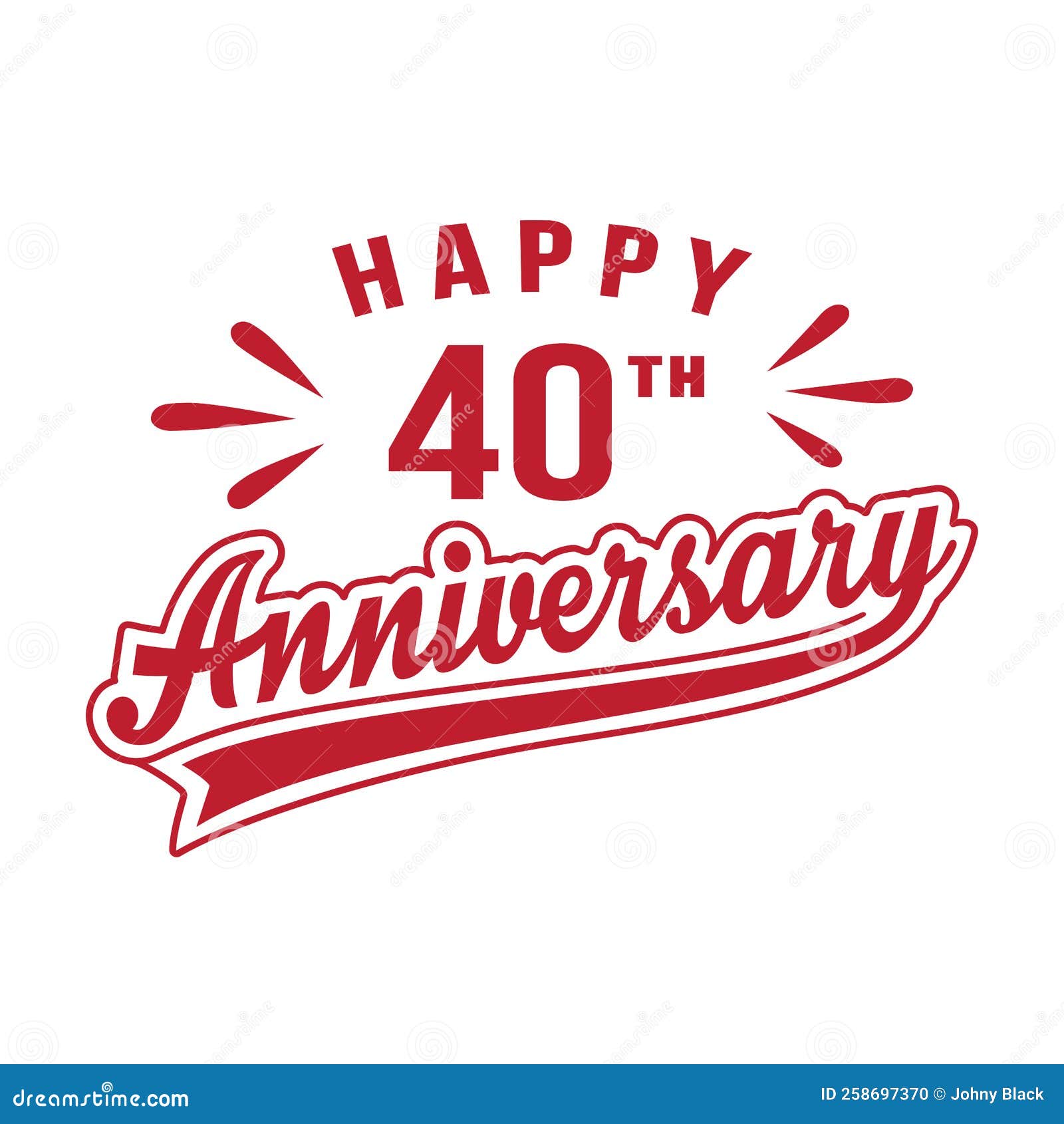 Happy 40th Anniversary. 40 Years Anniversary Design Template Stock ...