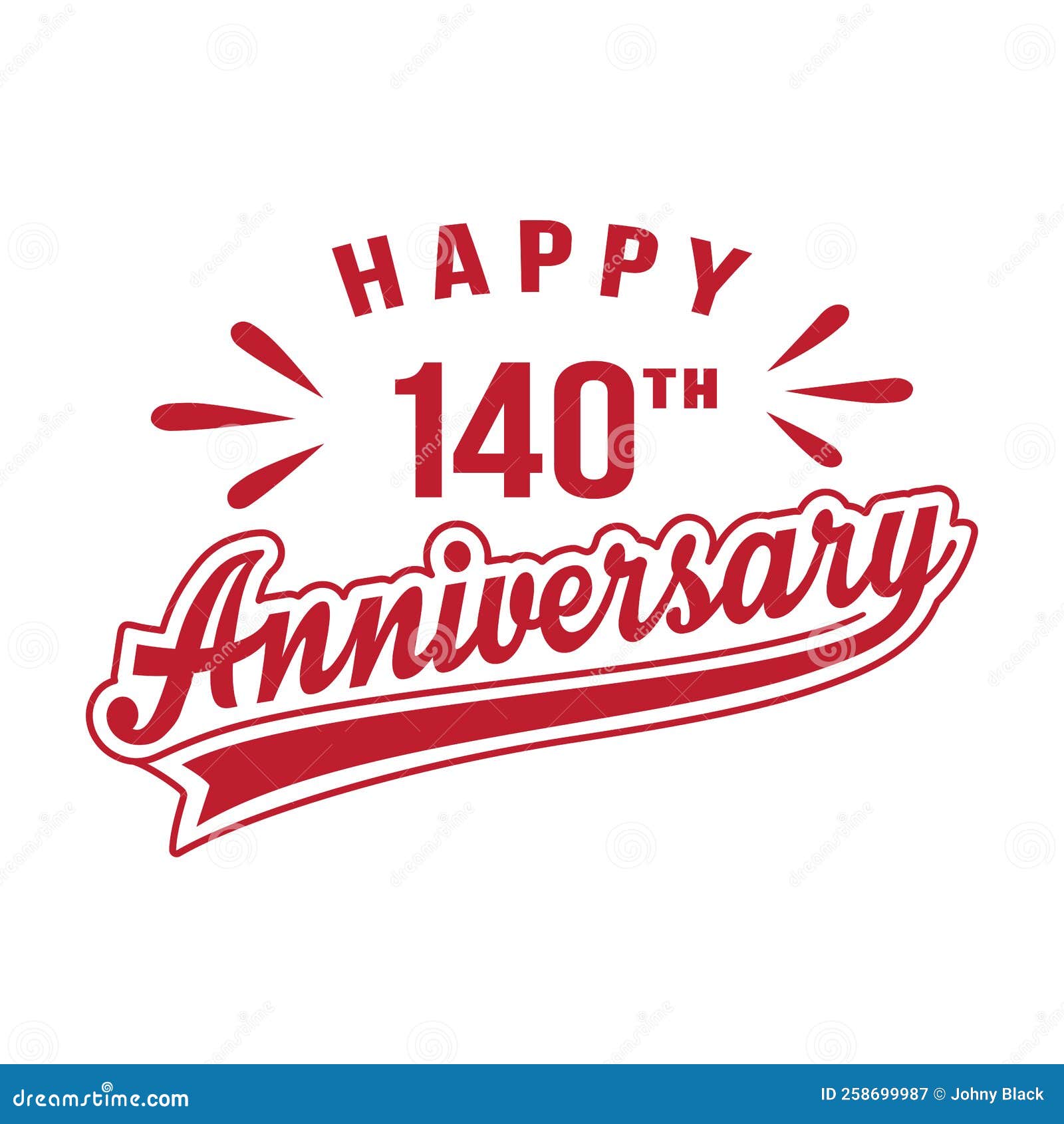 Happy 140th Anniversary. 140 Years Anniversary Design Template Stock ...