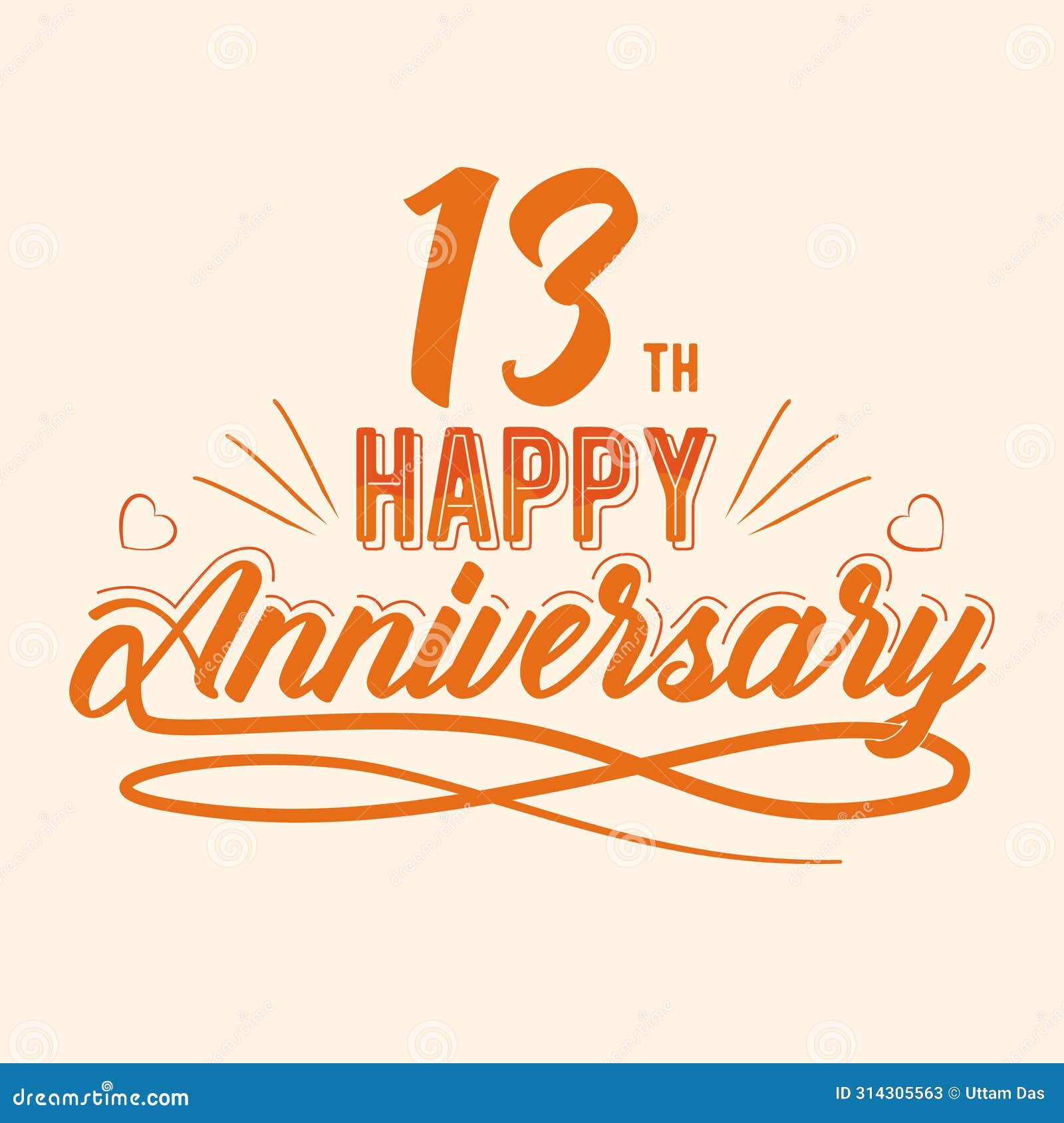 13th Happy Anniversary, Thirteen Years Anniversary Celebrating Stock ...