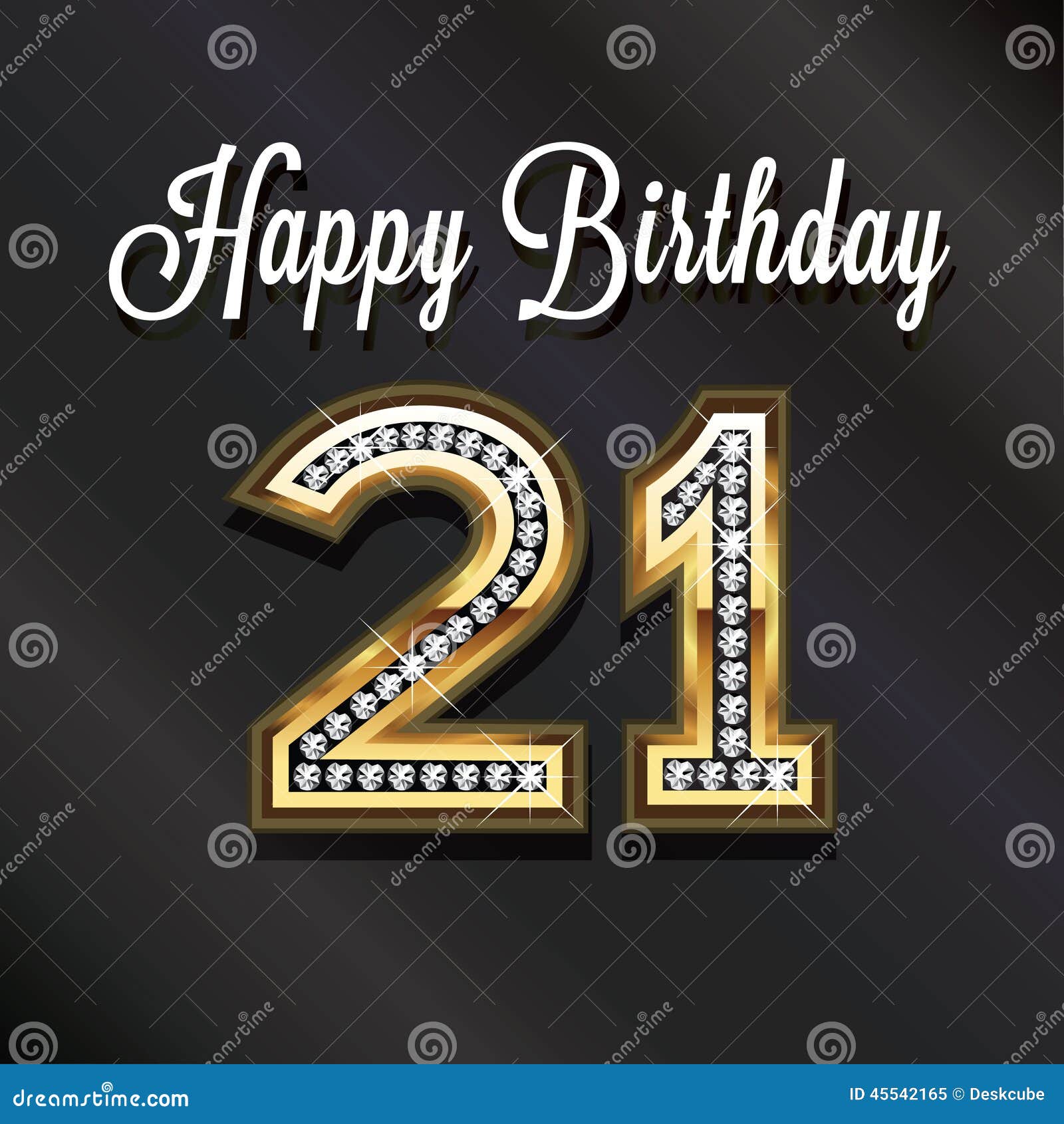 21th Happy Birthday Anniversary. VIP Card Stock Illustration ...