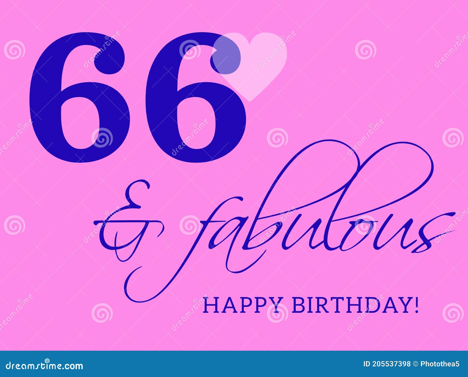 66th Happy Birthday Card Illustration Stock Illustration - Illustration ...