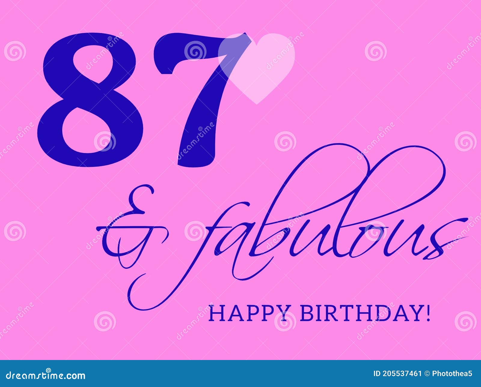 87th Happy Birthday Card Illustration Stock Illustration - Illustration ...