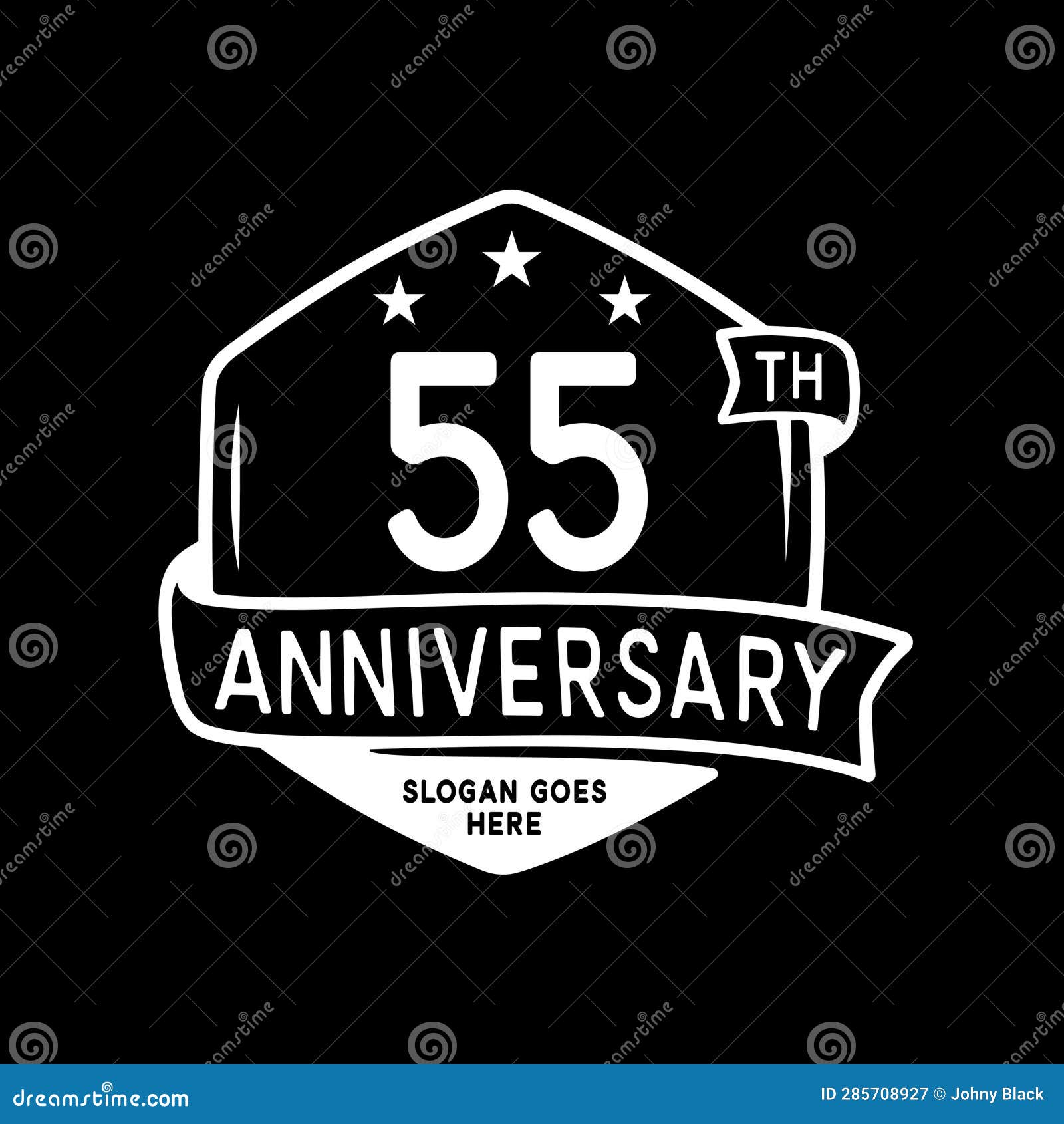 55 Years Anniversary Celebration Hexagon Design Template. 55th ...