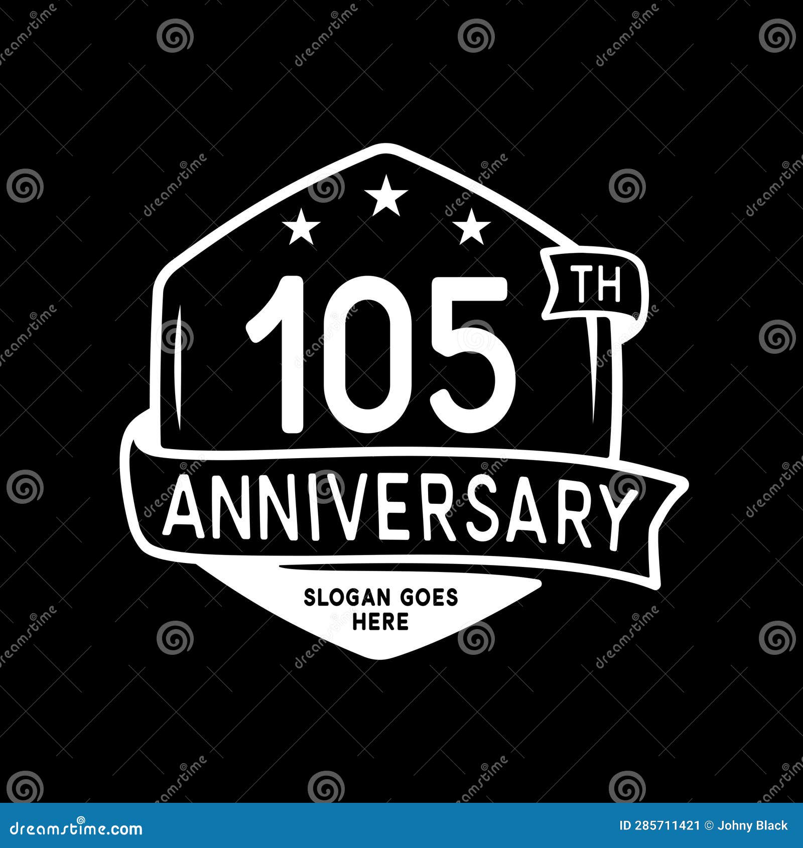 105 Years Anniversary Celebration Hexagon Design Template. 105th ...