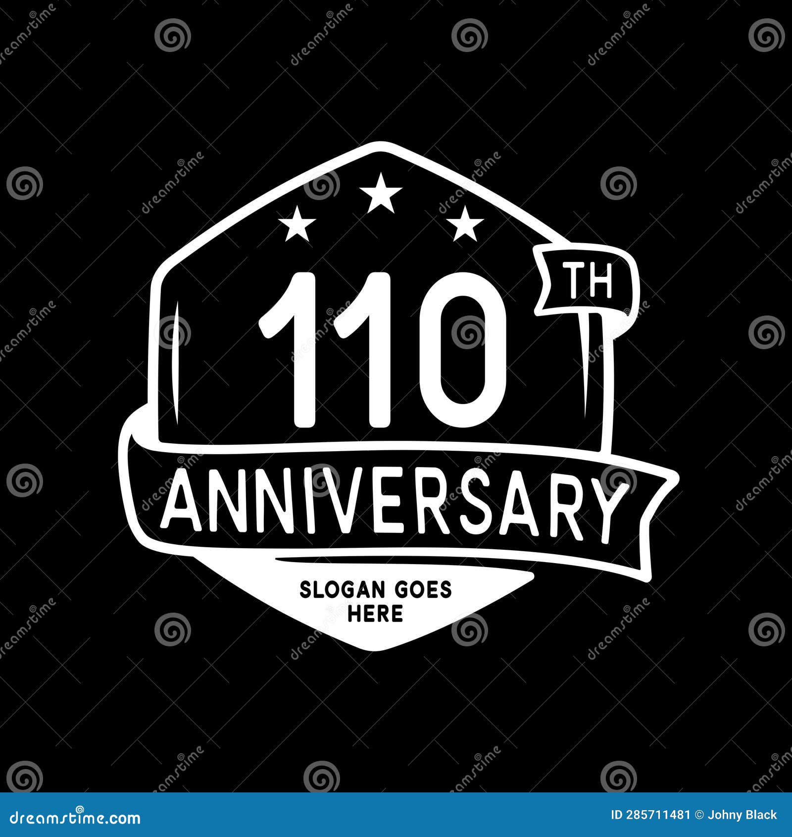 110 Years Anniversary Celebration Hexagon Design Template. 110th ...