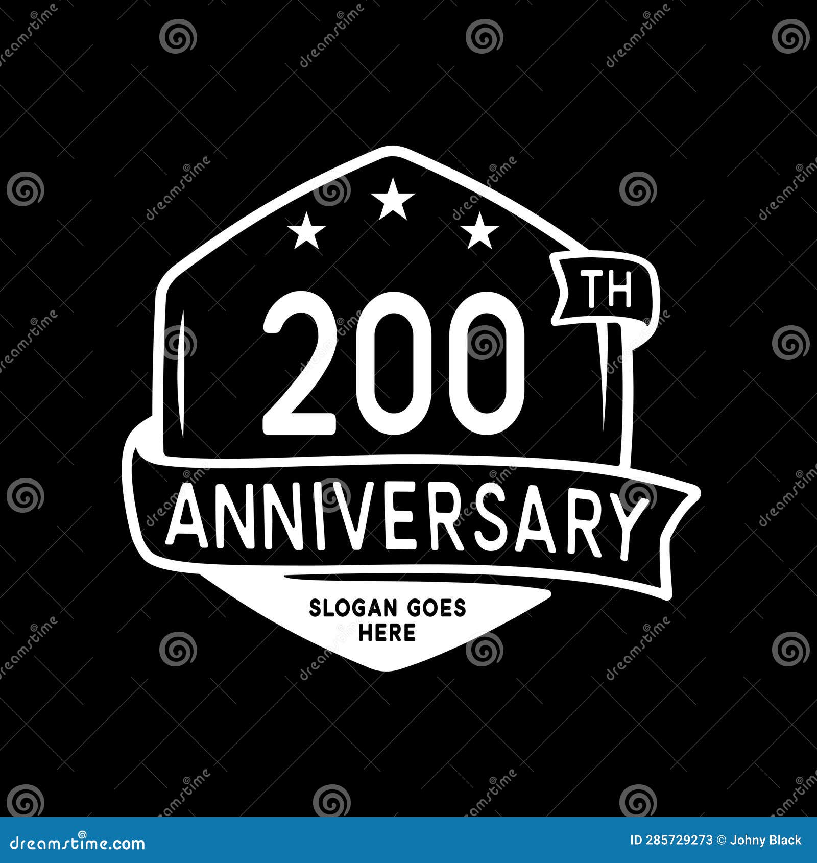 200 Years Anniversary Celebration Hexagon Design Template. 200th ...