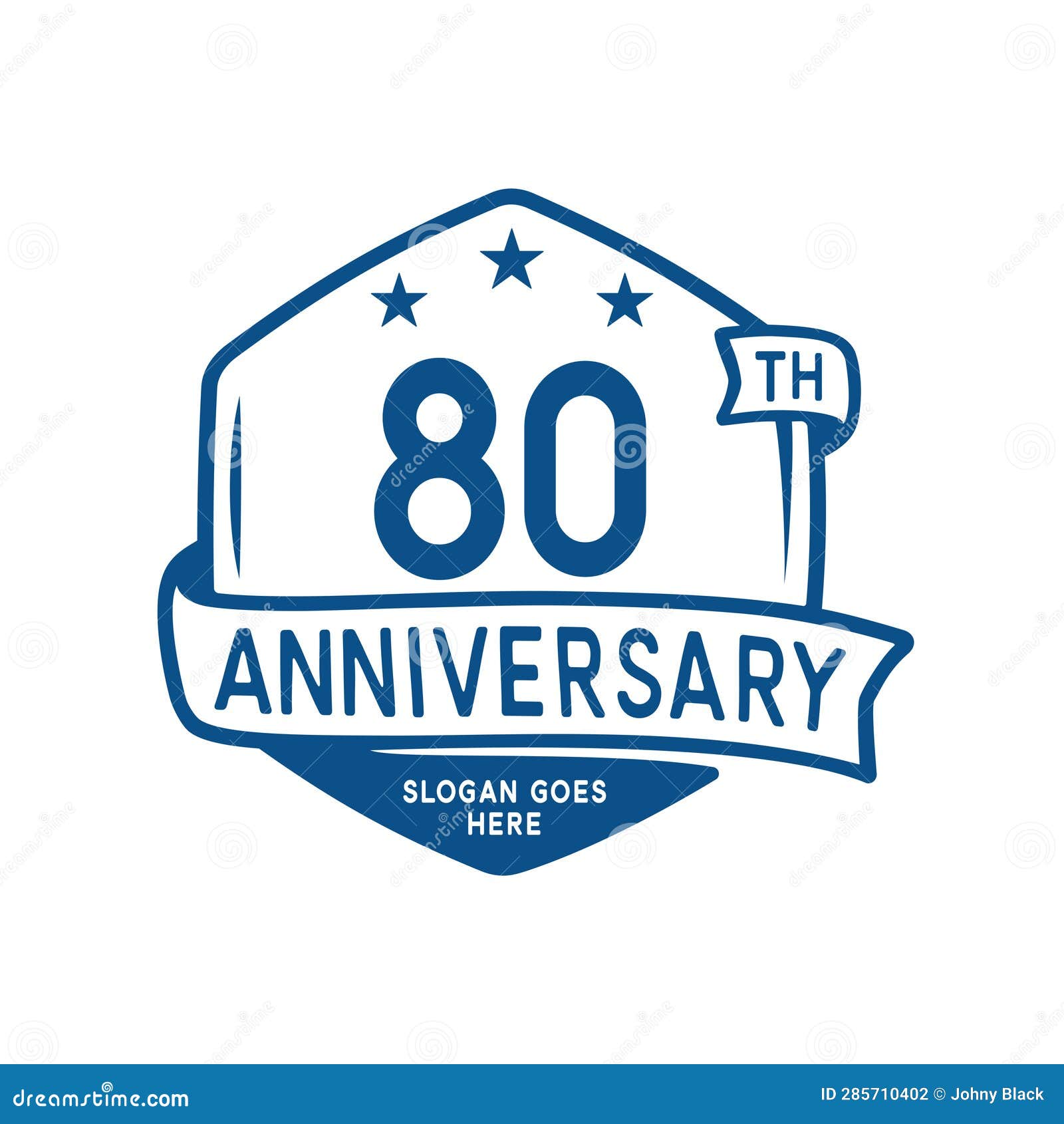 80 Years Anniversary Celebration Hexagon Design Template. 80th ...