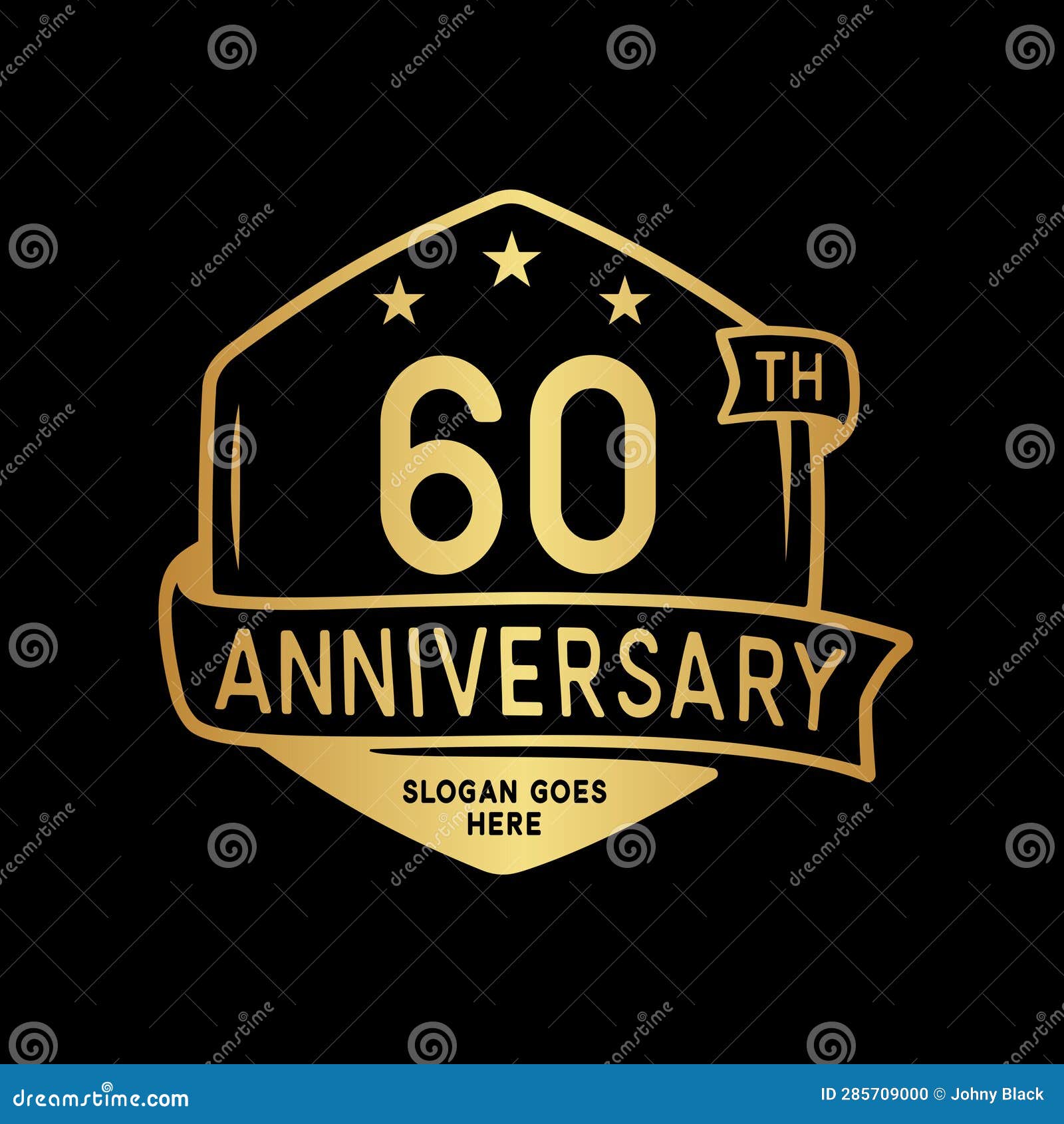 60 Years Anniversary Celebration Hexagon Design Template. 60th ...