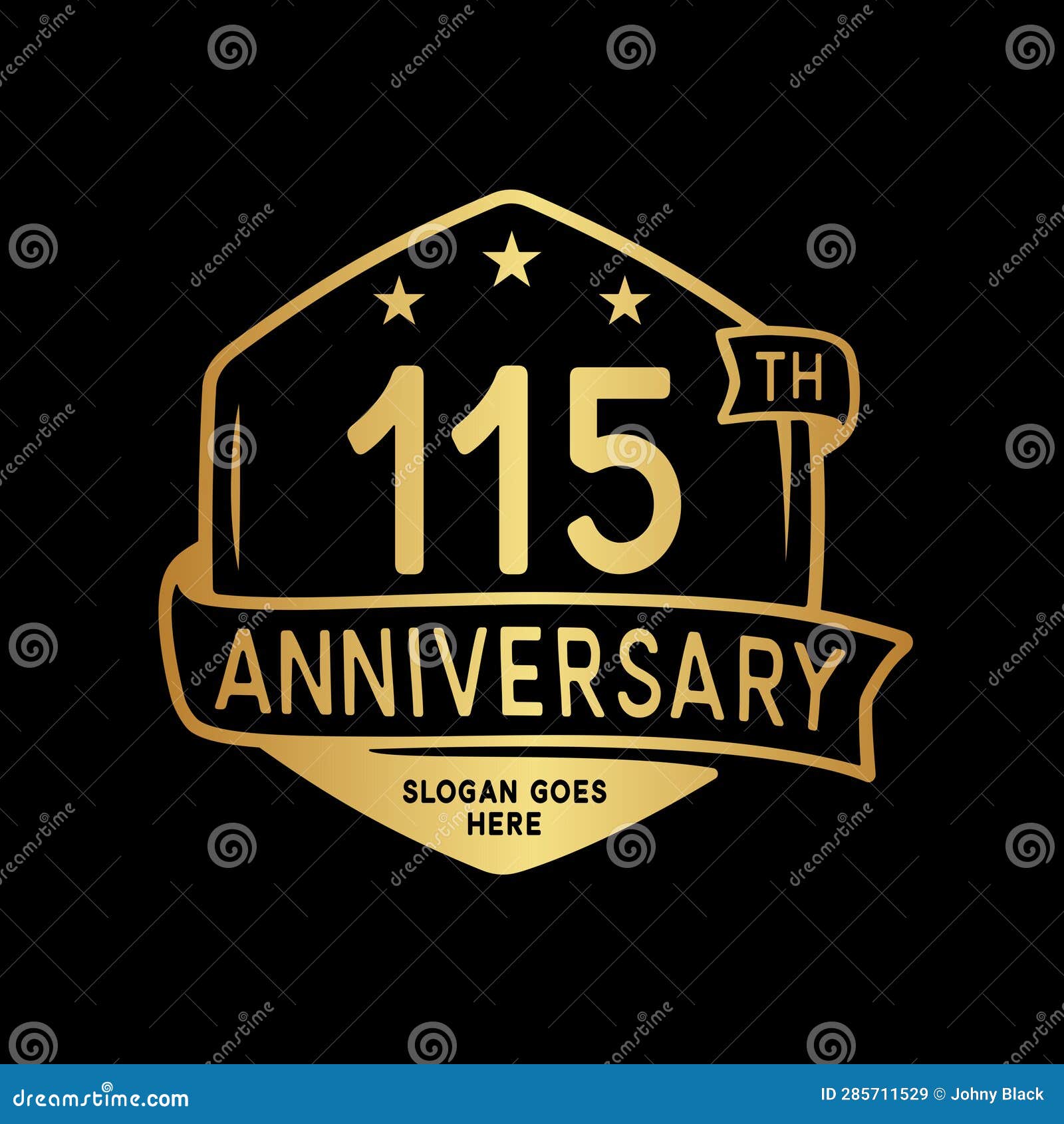 115 Years Anniversary Celebration Hexagon Design Template. 115th ...