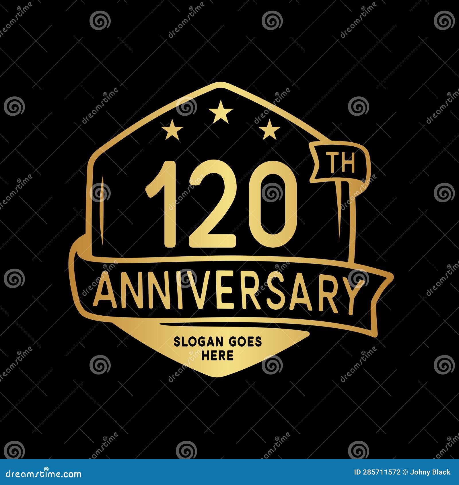 120 Years Anniversary Celebration Hexagon Design Template. 120th ...