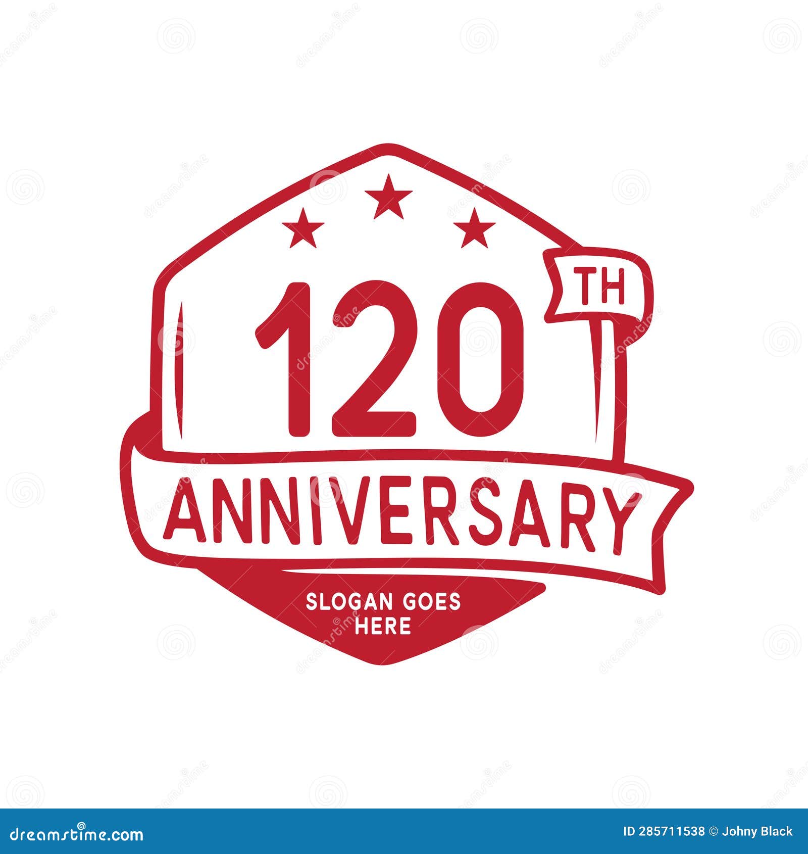 120 Years Anniversary Celebration Hexagon Design Template. 120th ...