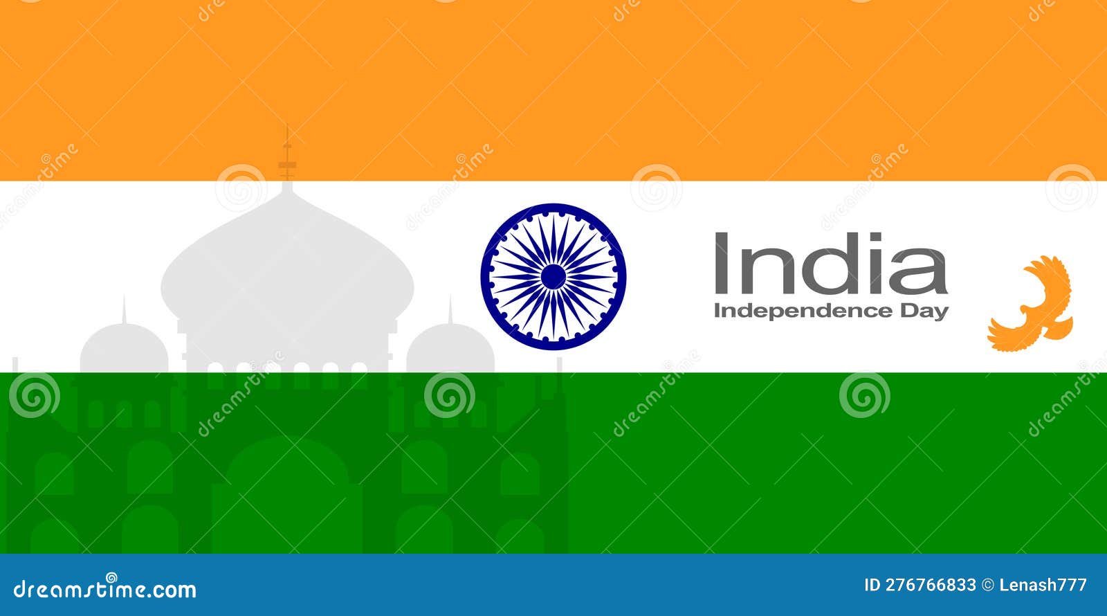 76th Independence Day Font With India Flag, Red Fort Monument On White ...