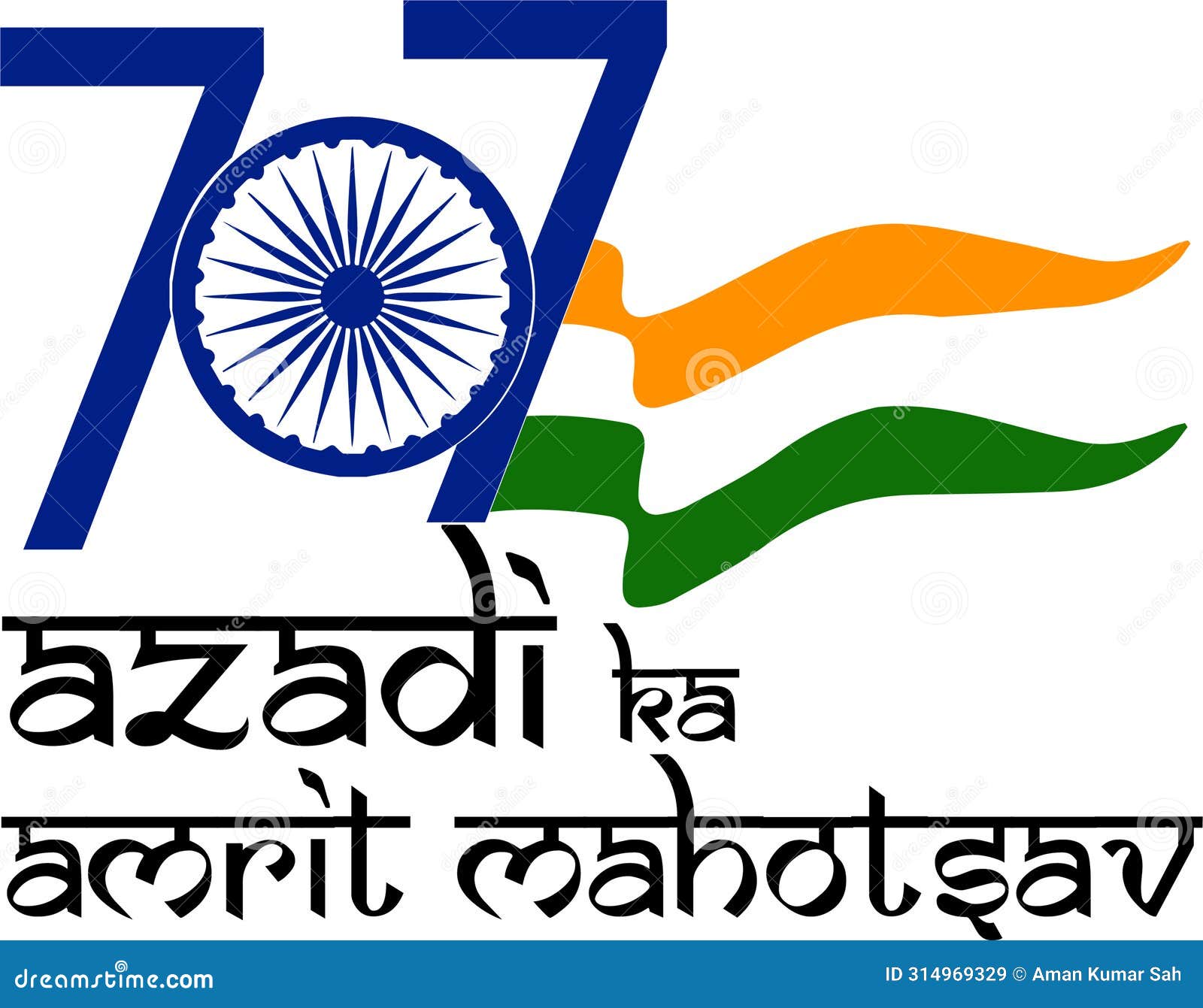 77th Indian Flag Celebration of Independence Day Stock Vector ...