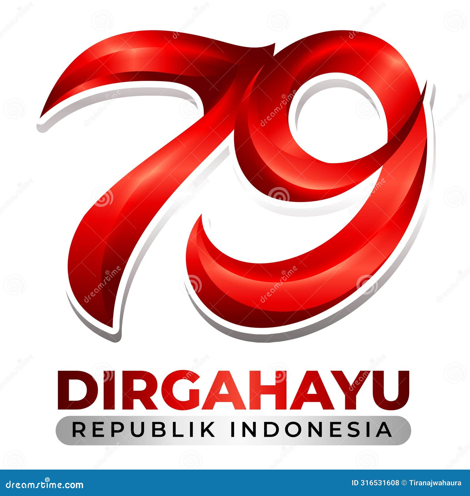 79th Indonesia Independence Day Vector Number Stock Vector ...