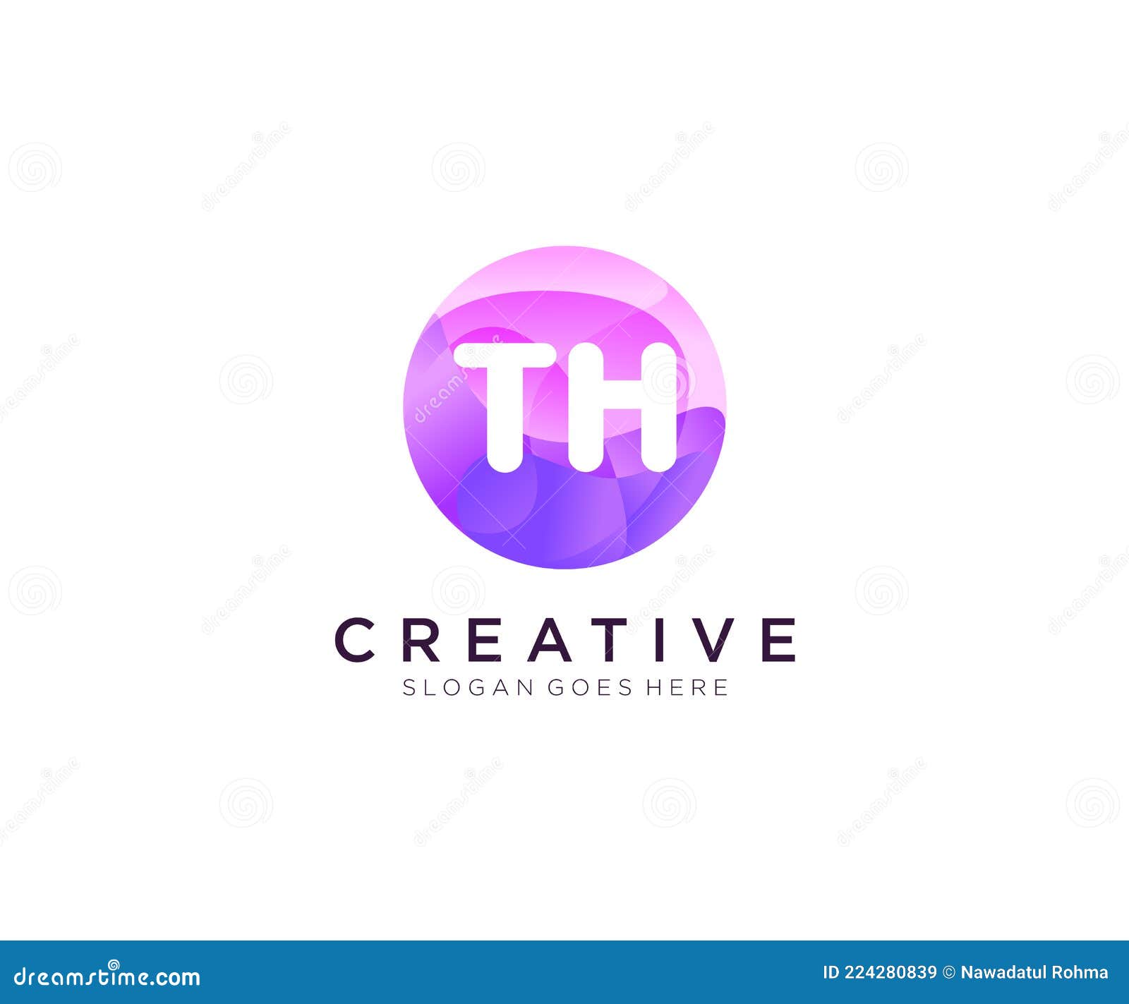 TH Initial Logo with Colorful Circle Template Vector Stock Vector ...