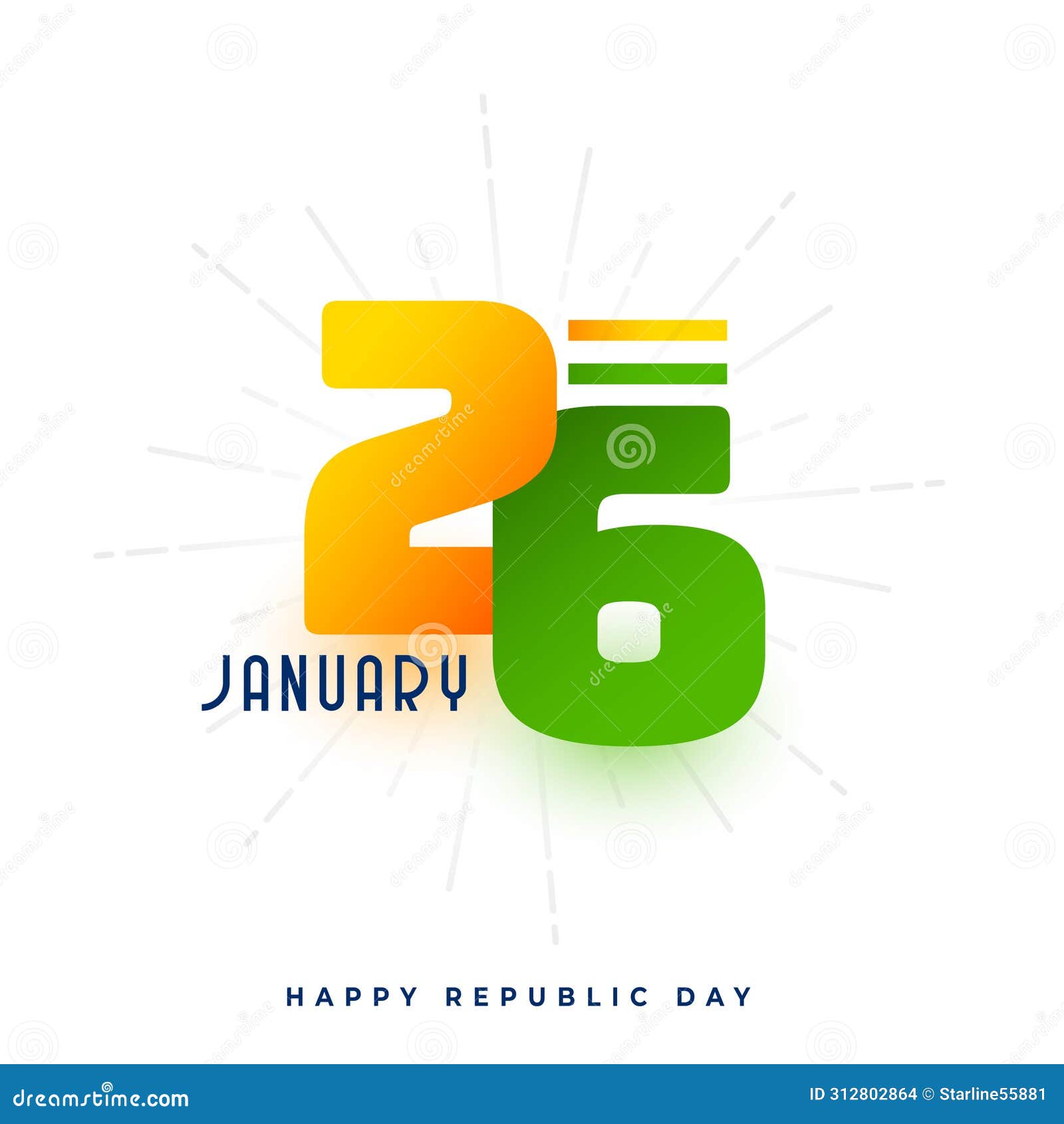 26th January Indian Republic Day Celebration Background Stock Vector ...