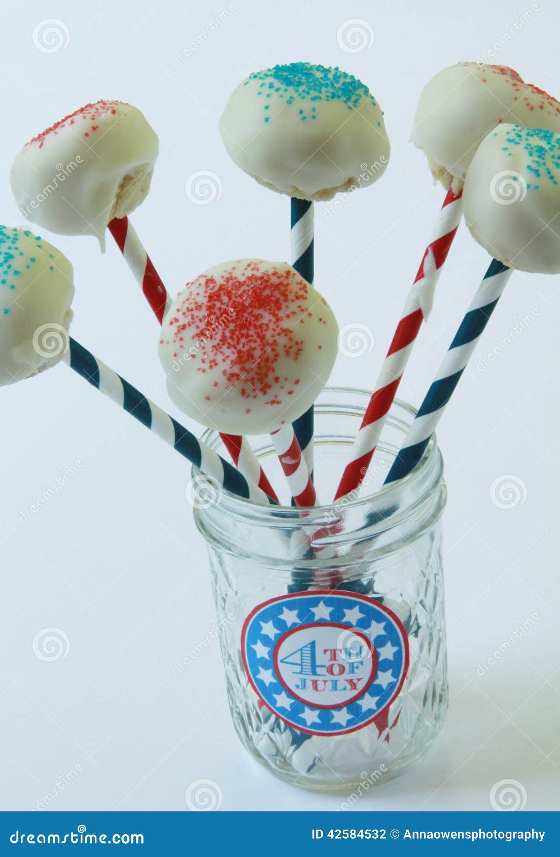 4th of July Cake Pops stock photo. Image of family, sprinkles - 42584532