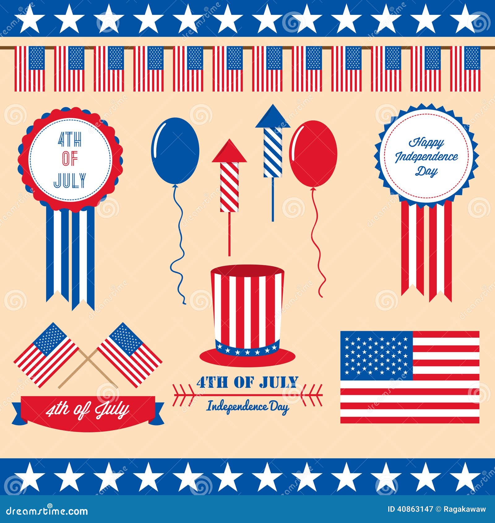 4th of july design element stock vector. Illustration of design - 40863147