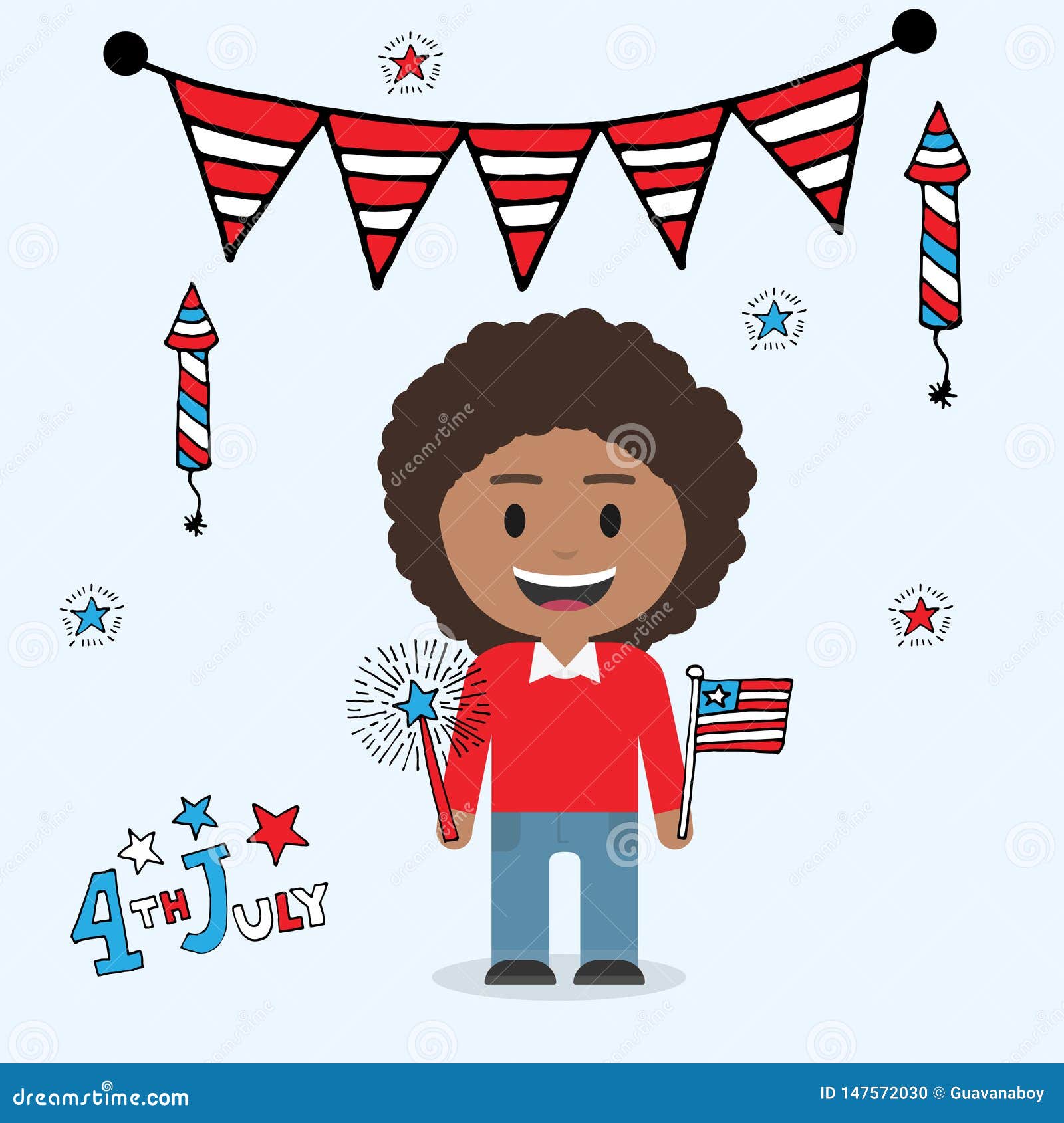 4th july female character stock illustration. Illustration of labor ...