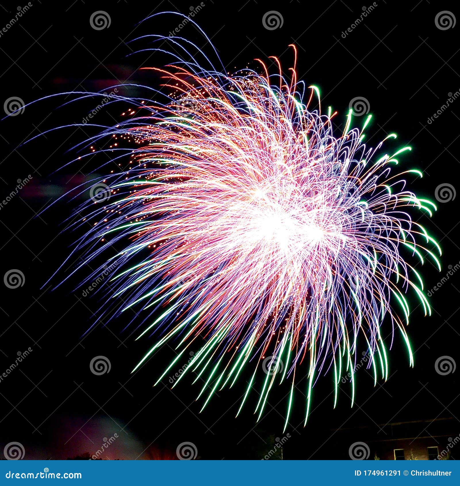 A Single 4th of July Firework Stock Image - Image of celebration ...