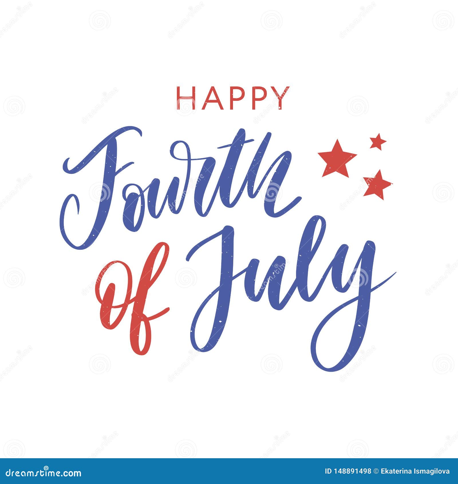 4th of July. Happy Independence Day Calligraphy Stock Illustration ...