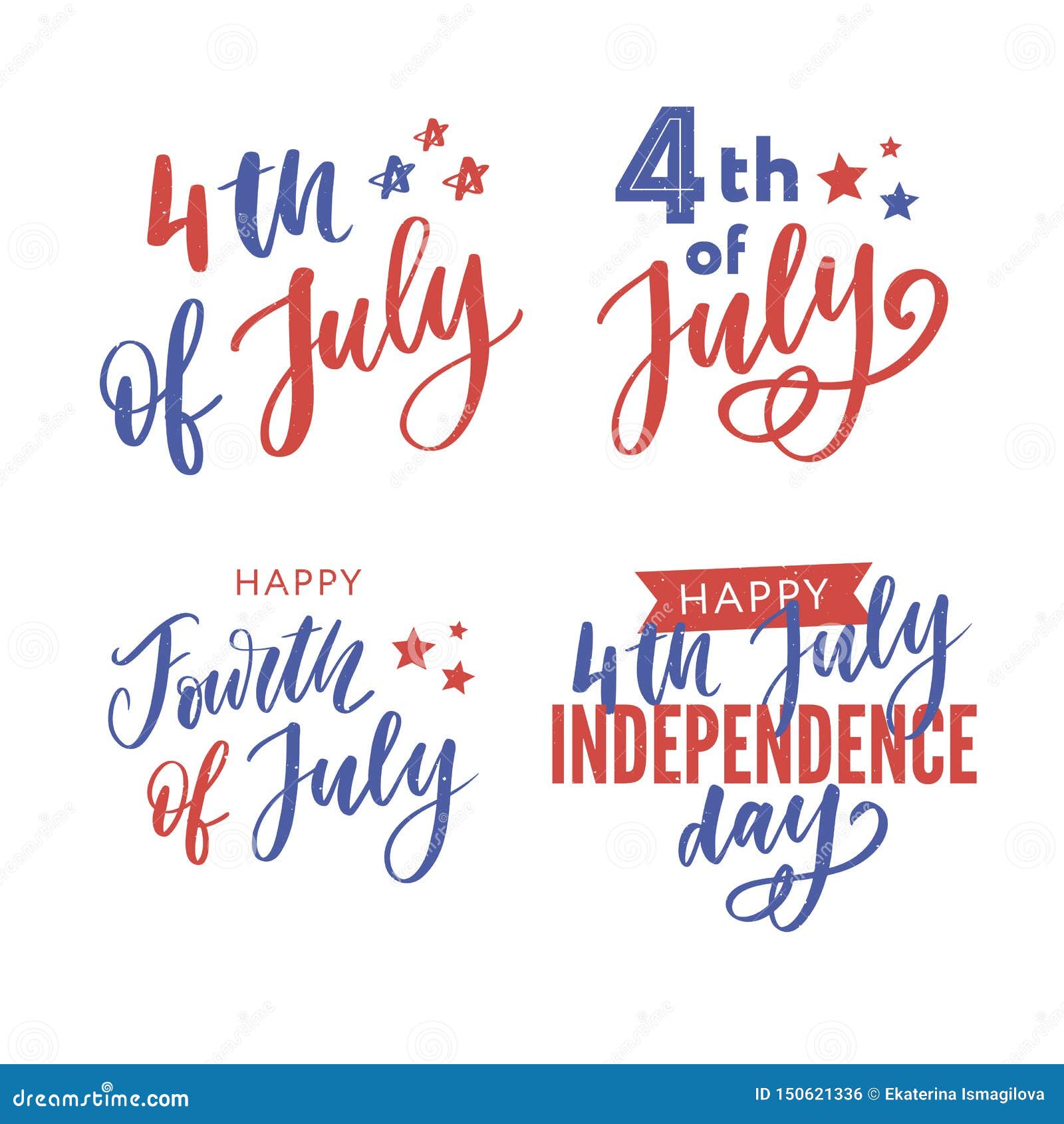 4th Of July. Happy Independence Day Calligraphy Royalty-Free ...