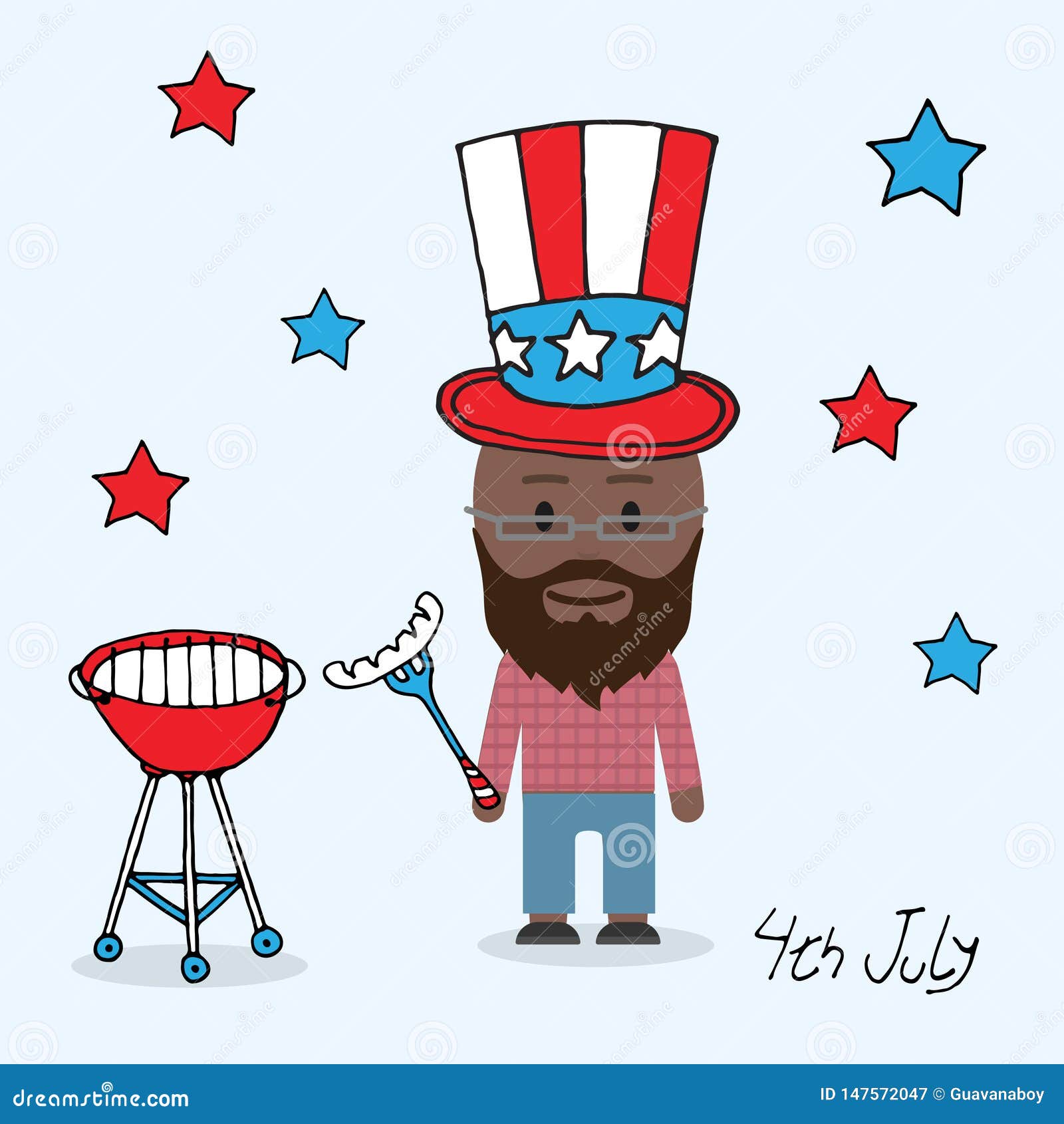 4th july male character stock illustration. Illustration of presenting ...