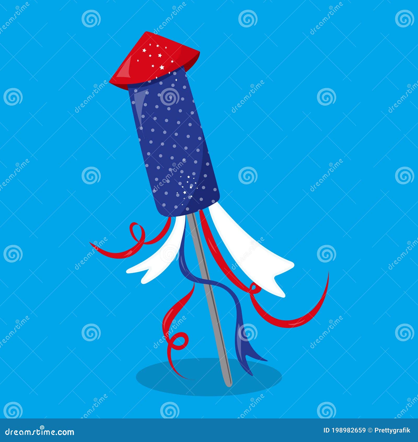 4th July Rocket 13 stock illustration. Illustration of cartoon - 198982659