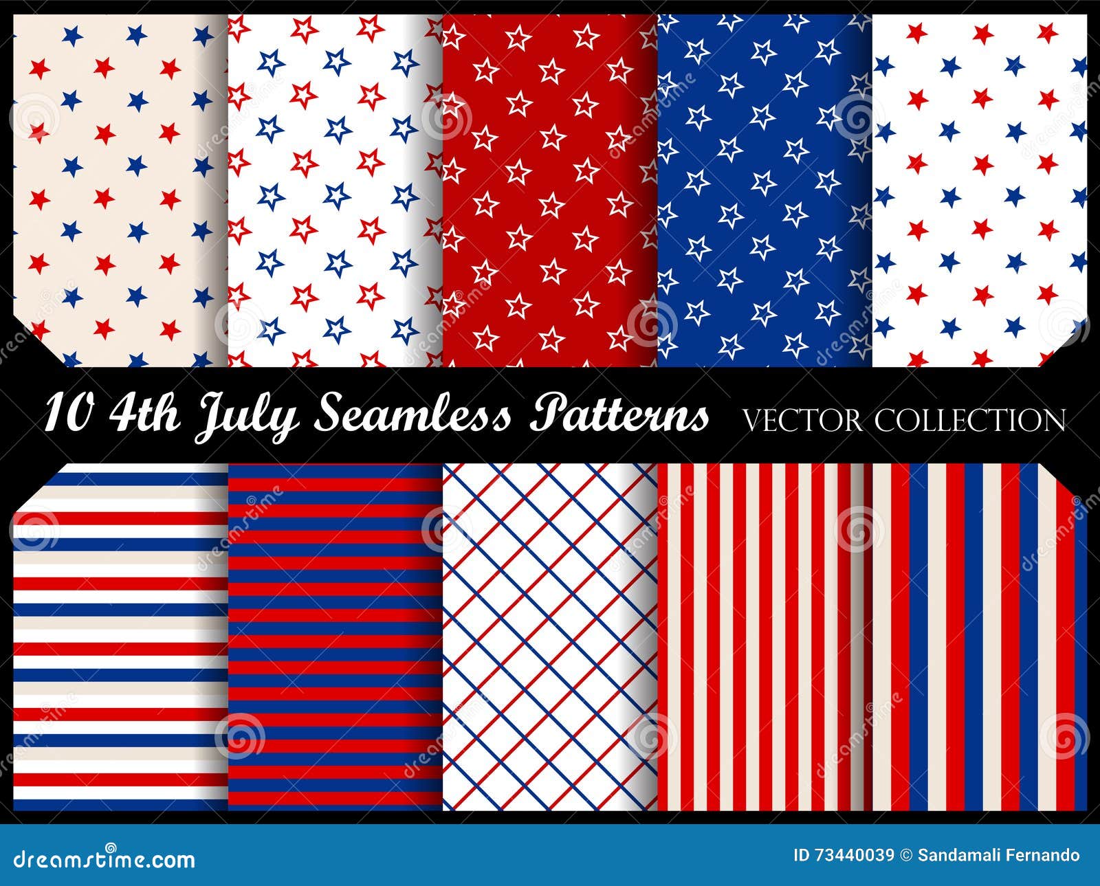 4th of July Seamless Pattern Collection Stock Vector - Illustration of ...