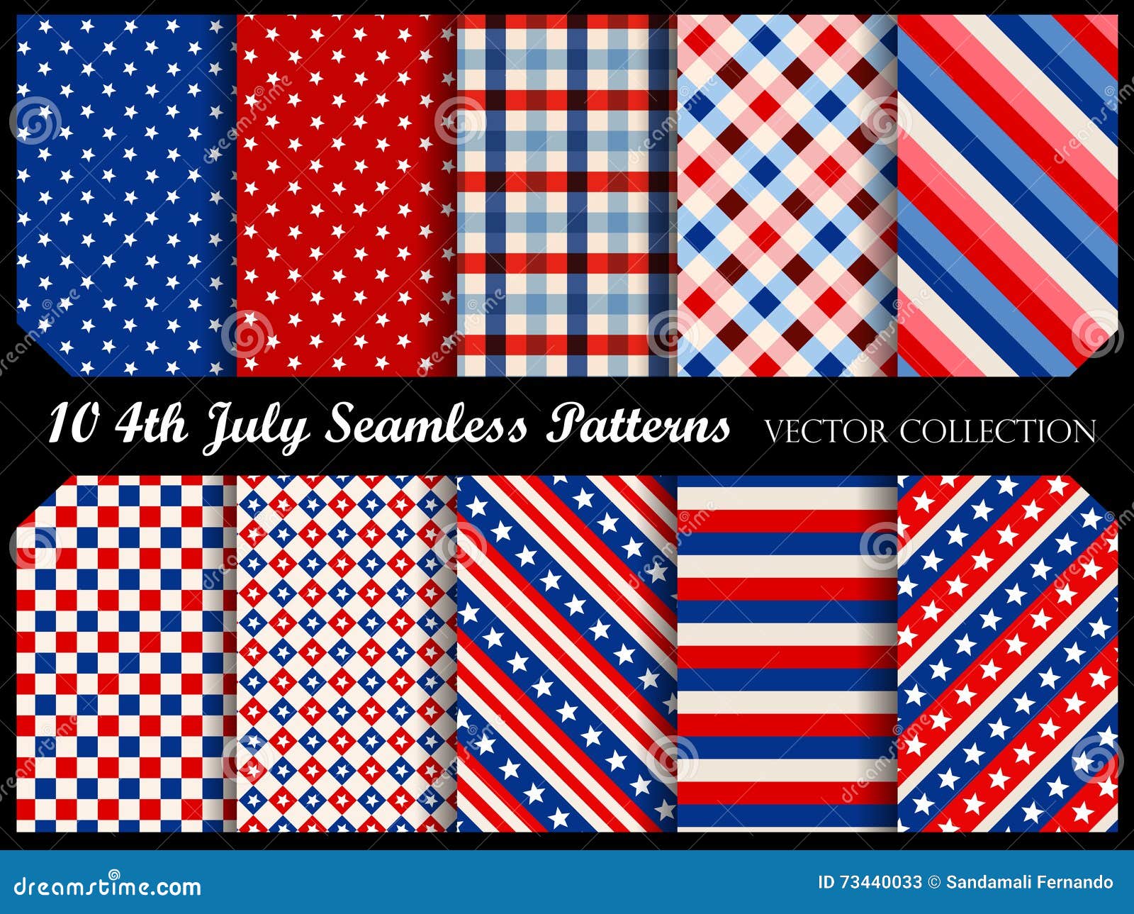 4 Th July Seamless Patterns Stock Vector - Illustration of abstract ...