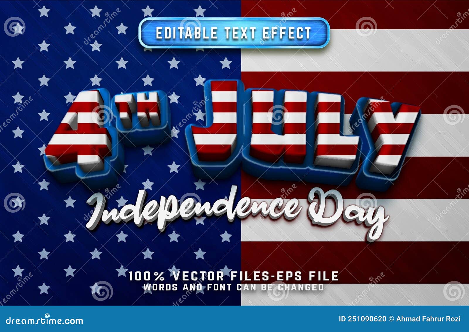 4th July Text Effect Premium Vectors Stock Vector - Illustration of ...