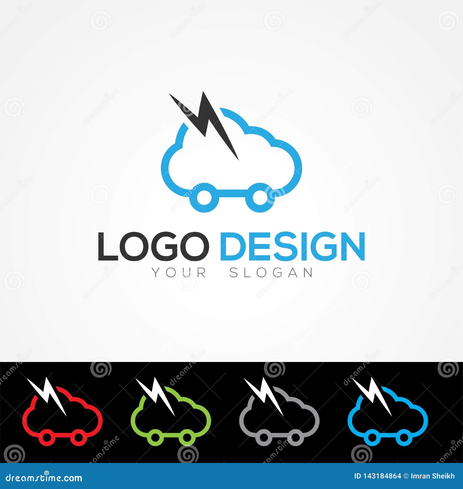 Claude Car Logo Design with Bolt Symbol Stock Vector - Illustration of ...