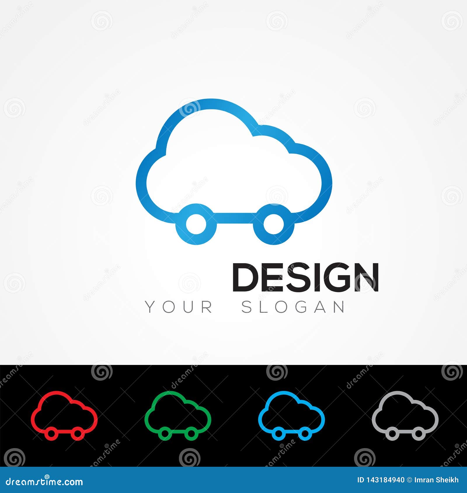 Cloud Logo Design with Car Shape Stock Vector - Illustration of simple ...