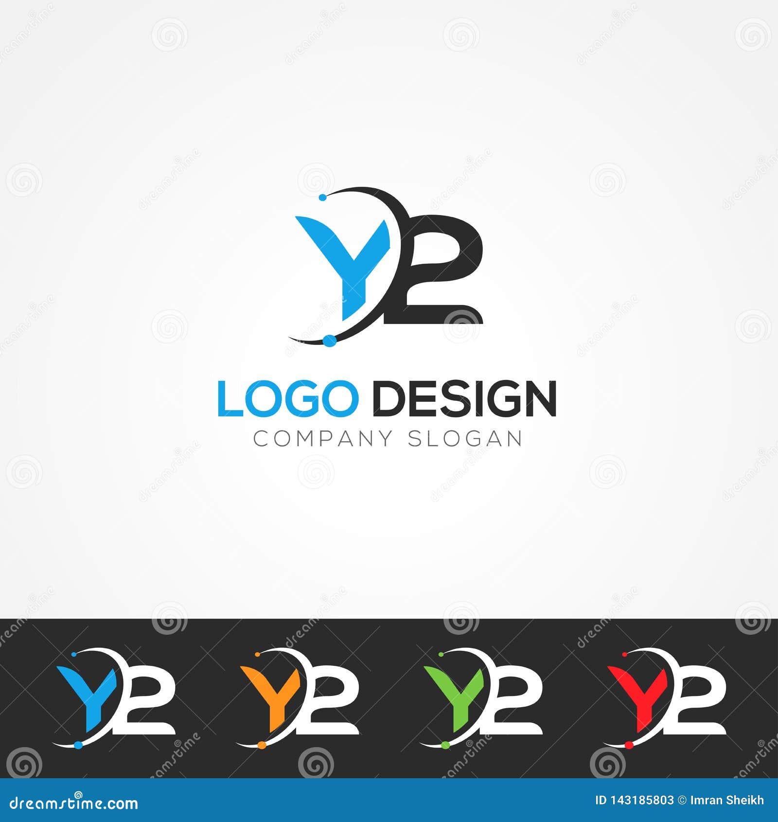 Y2 Letter Logo Design stock vector. Illustration of design - 143185803
