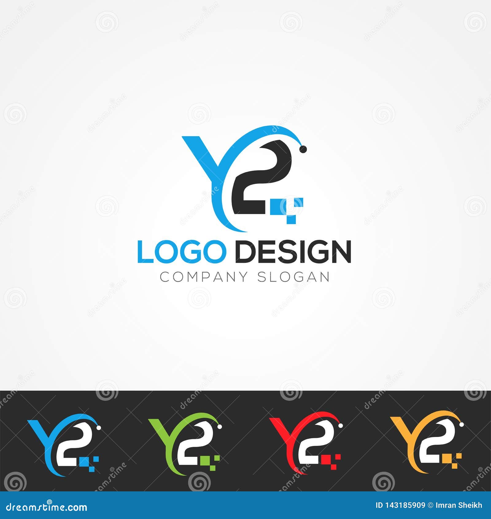 Y2 Letter Logo Design stock vector. Illustration of elegant - 143185909
