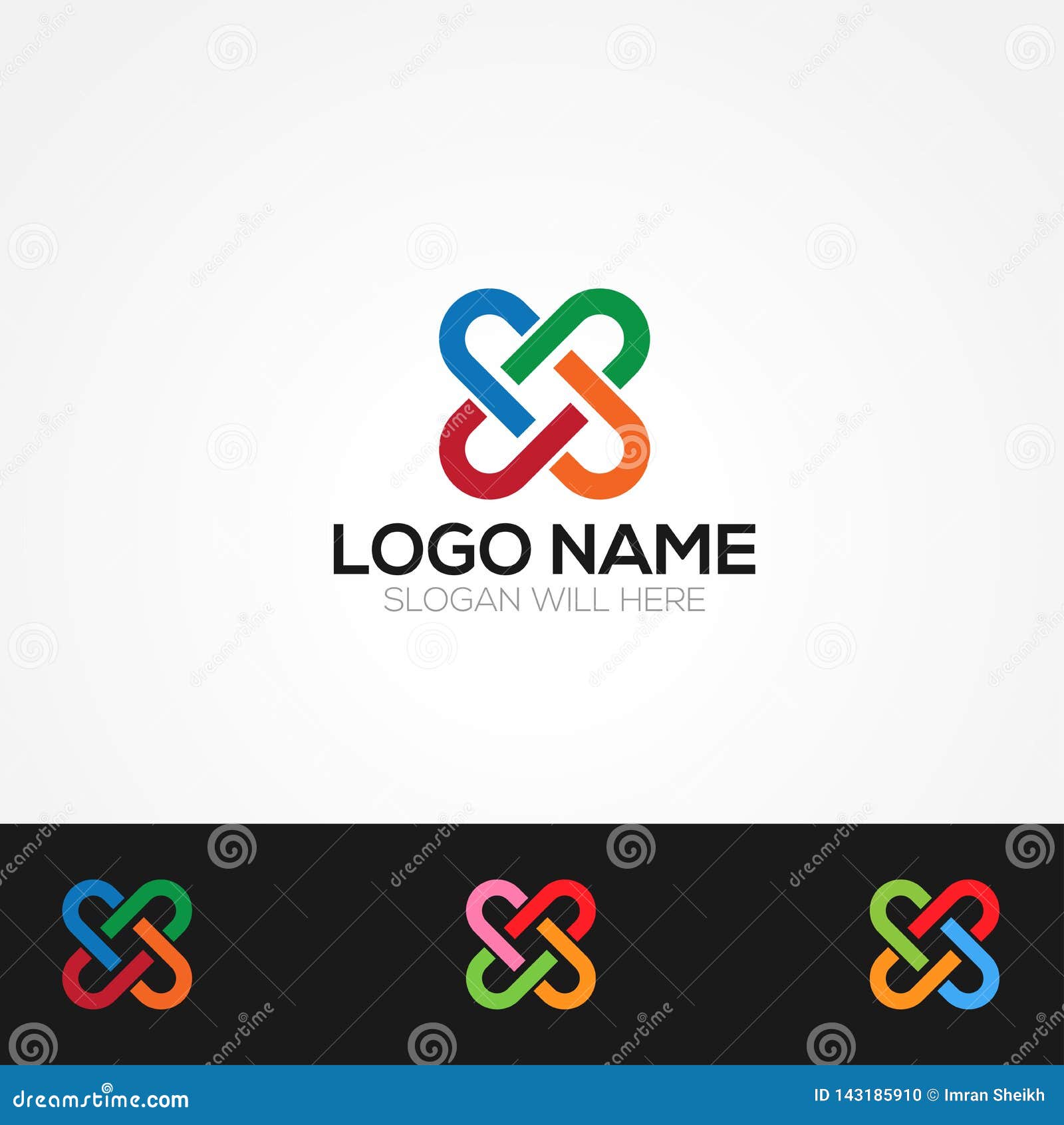 Join Chain Multi Color Logo Stock Vector - Illustration of identity ...