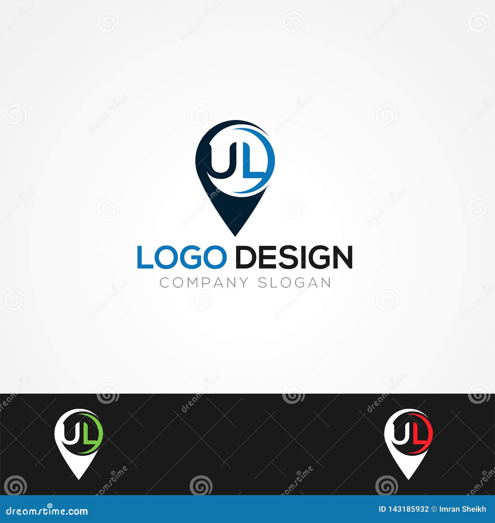 UL Map Lin Logo Design stock vector. Illustration of business - 143185932