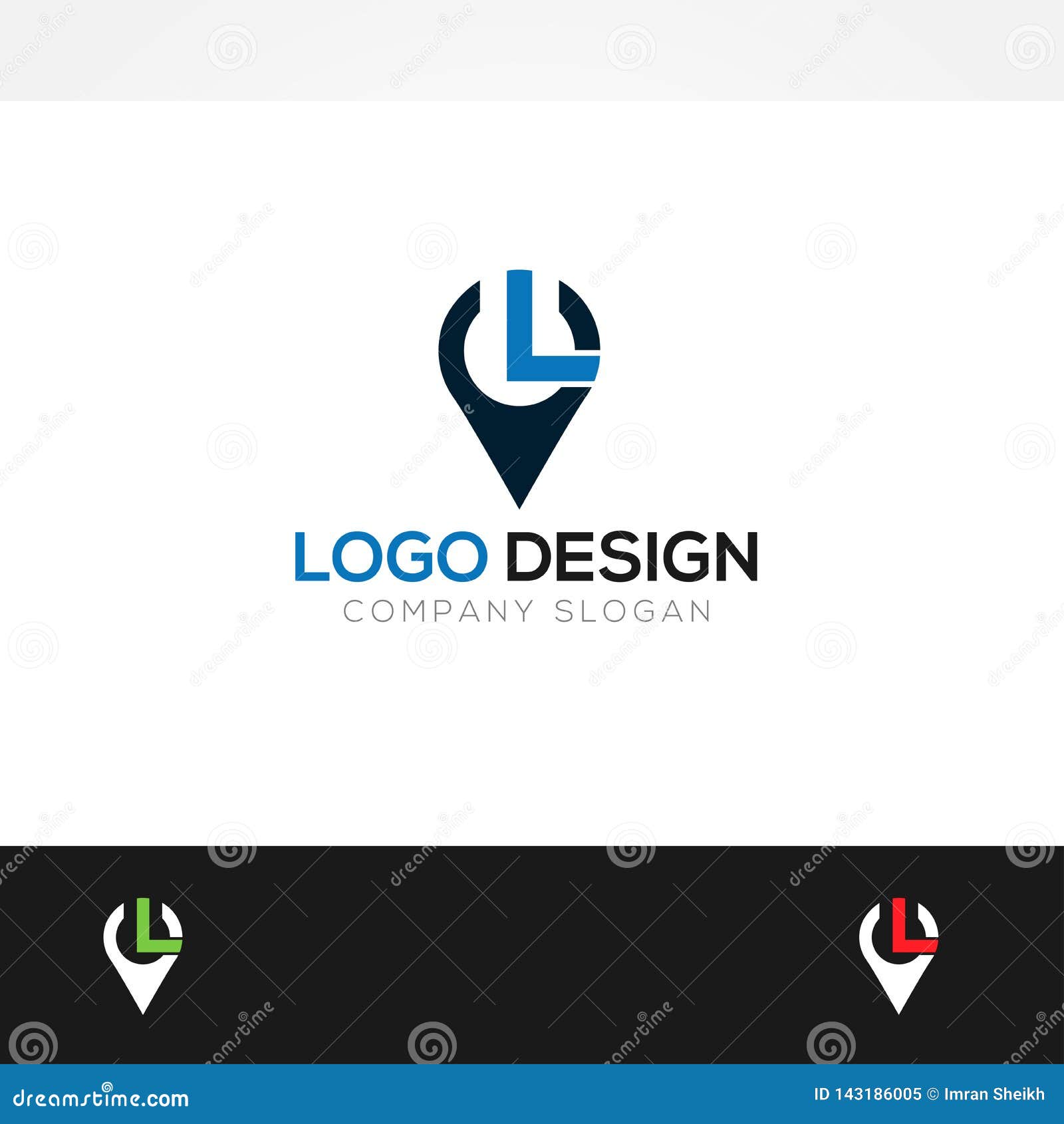 L Letter Map Pin Logo Design Stock Vector - Illustration of logotype ...