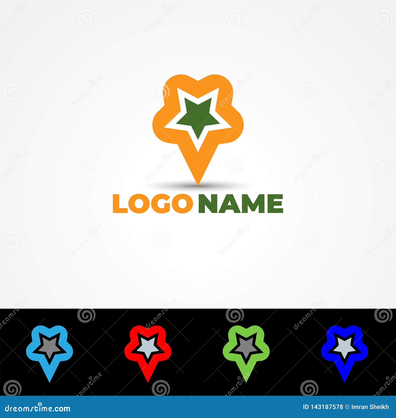 Start Logo Design with Map Pin Stock Vector - Illustration of simple ...