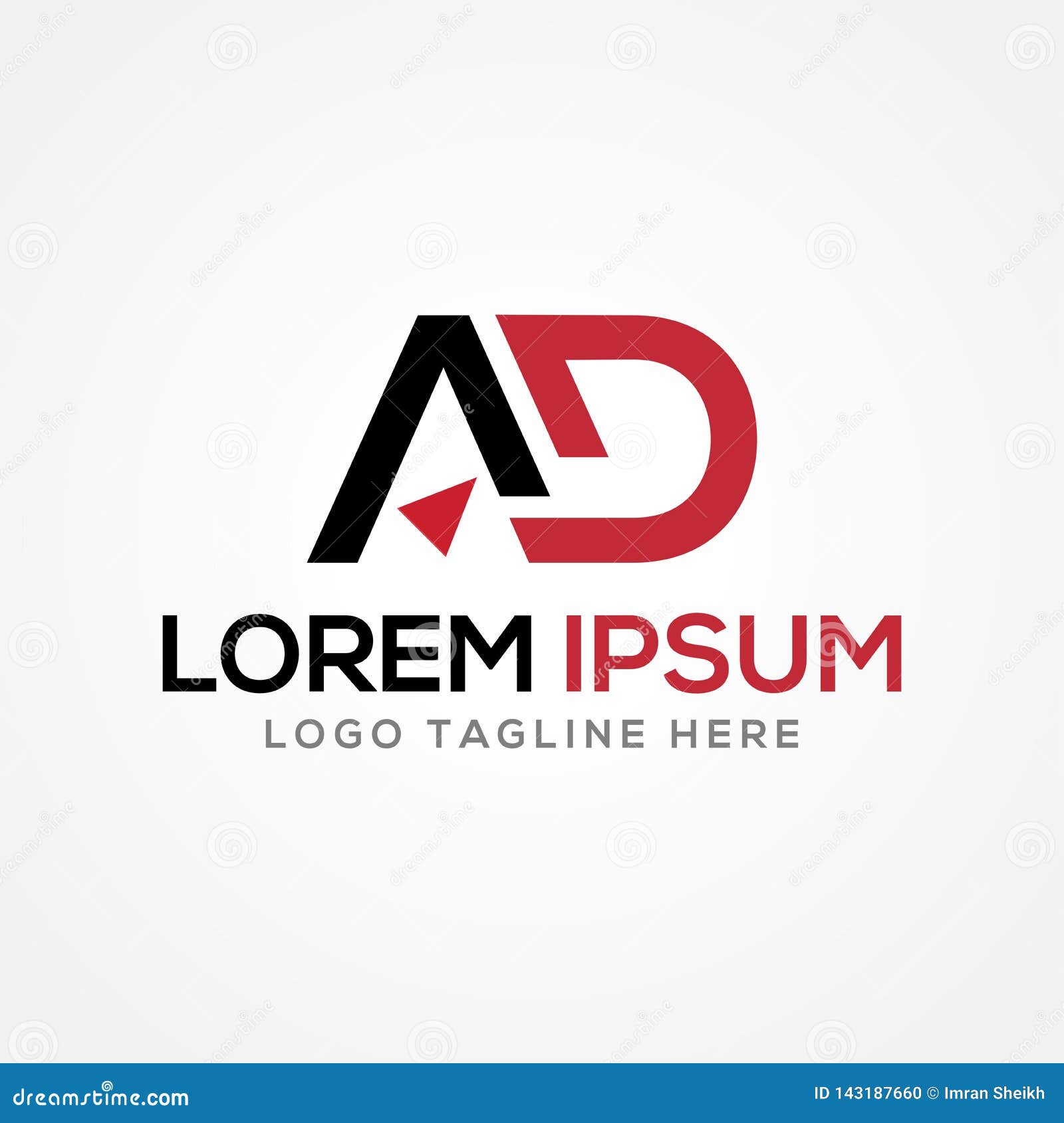 AD Letter Logo Design stock vector. Illustration of vector - 143187660
