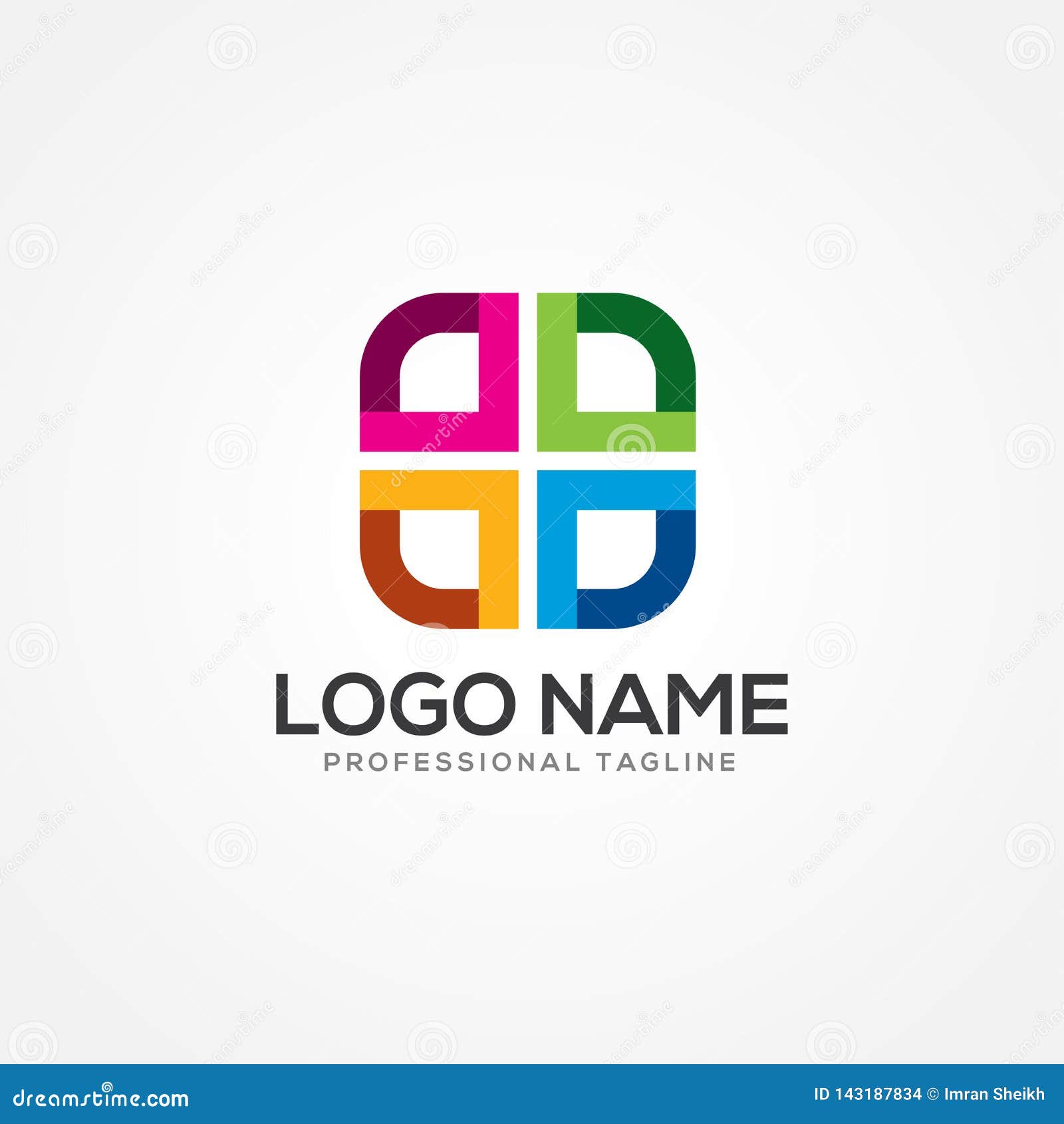 Multi color Logo Design stock vector. Illustration of color - 143187834