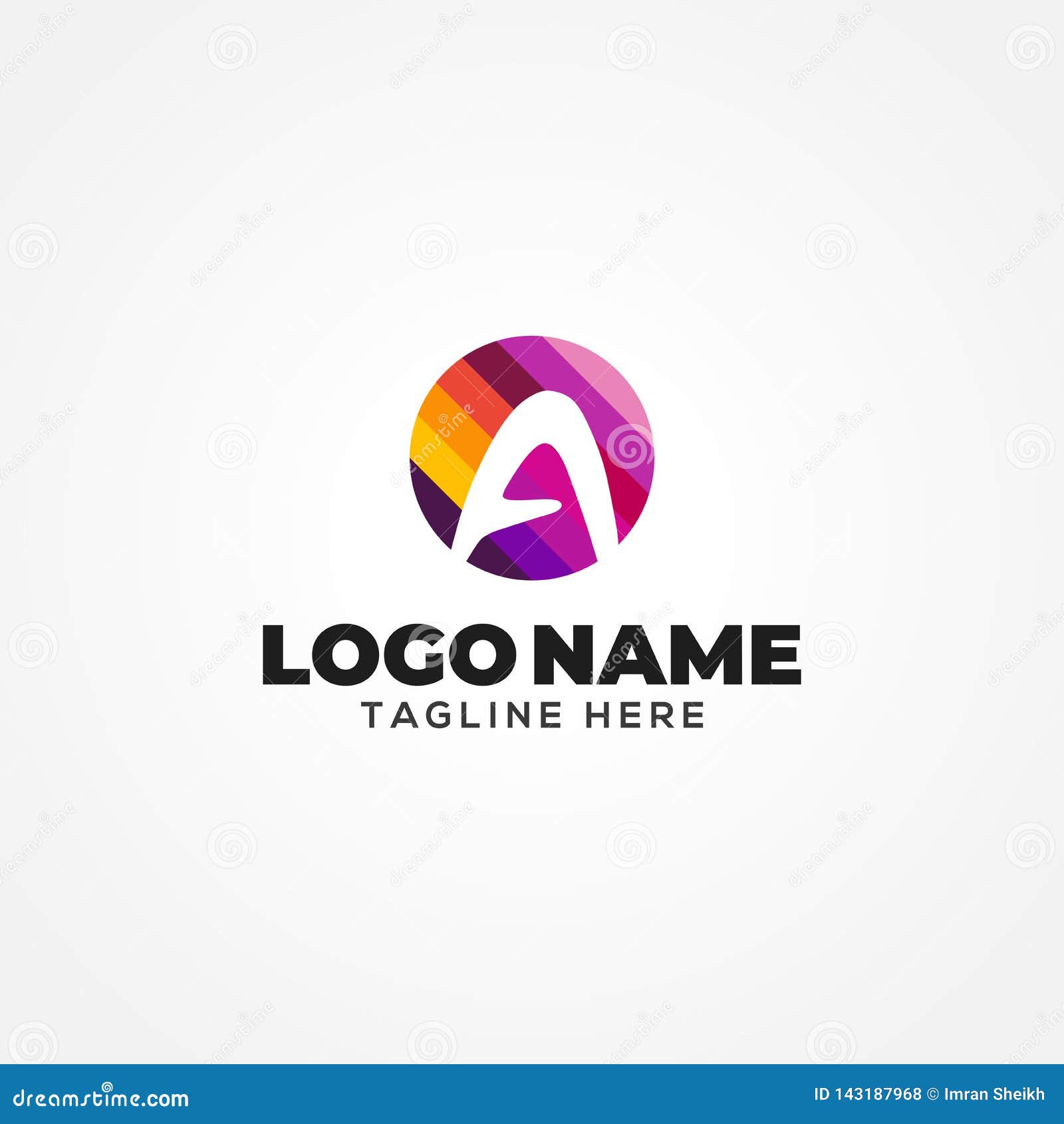 A Letter Multi color Video stock vector. Illustration of modern - 143187968