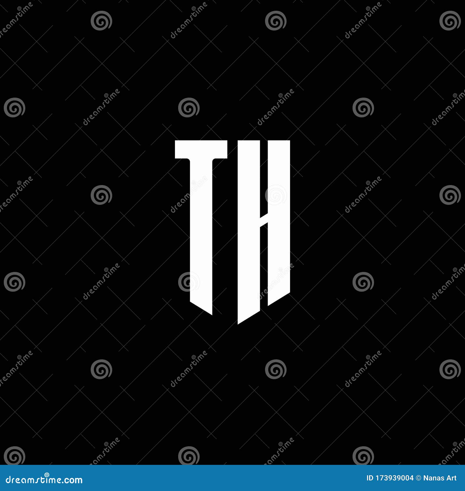 TH Logo Monogram with Emblem Style Isolated on Black Background Stock ...