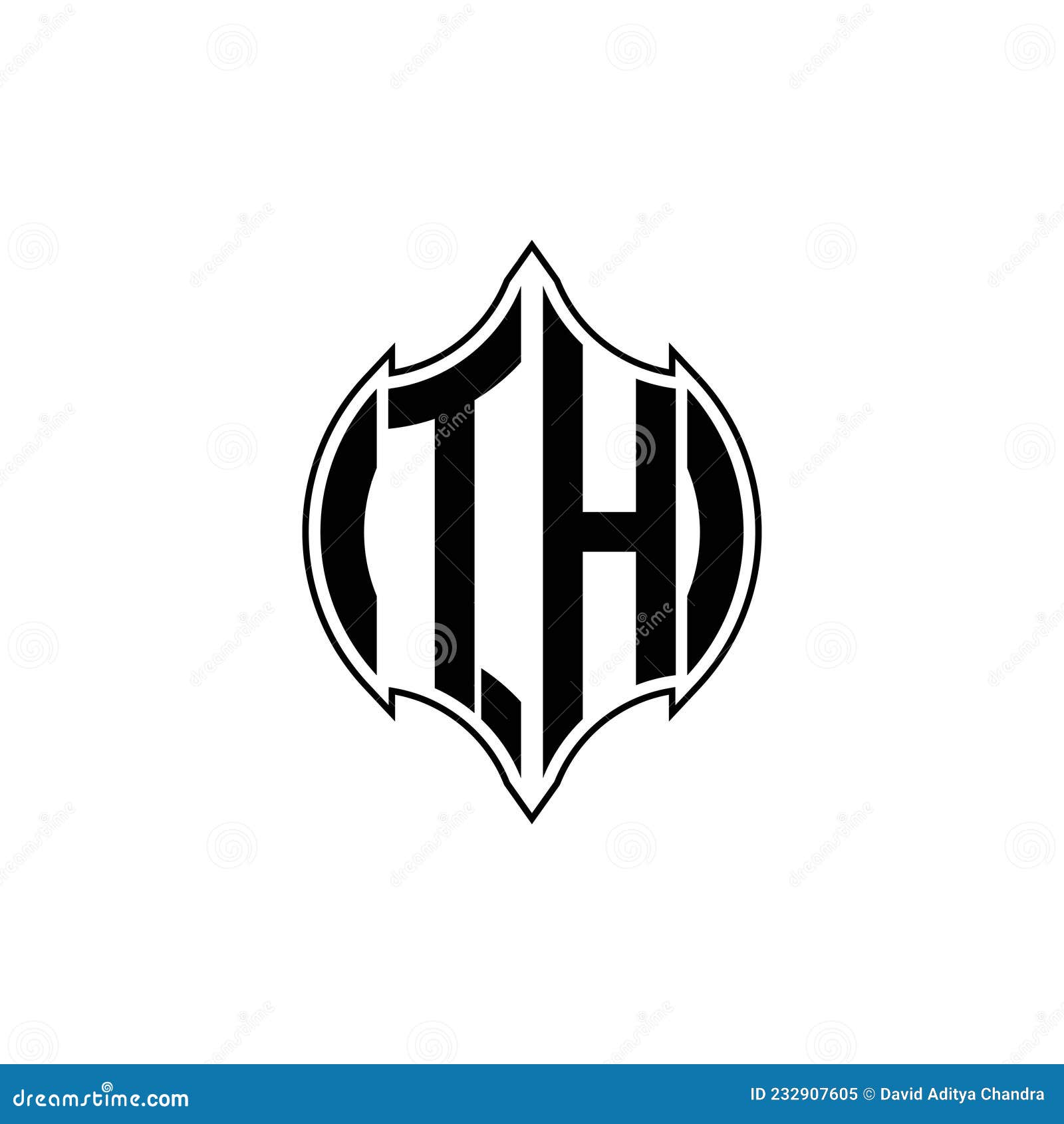 TH Logo Monogram Geometric Shield Shape Style Stock Vector ...