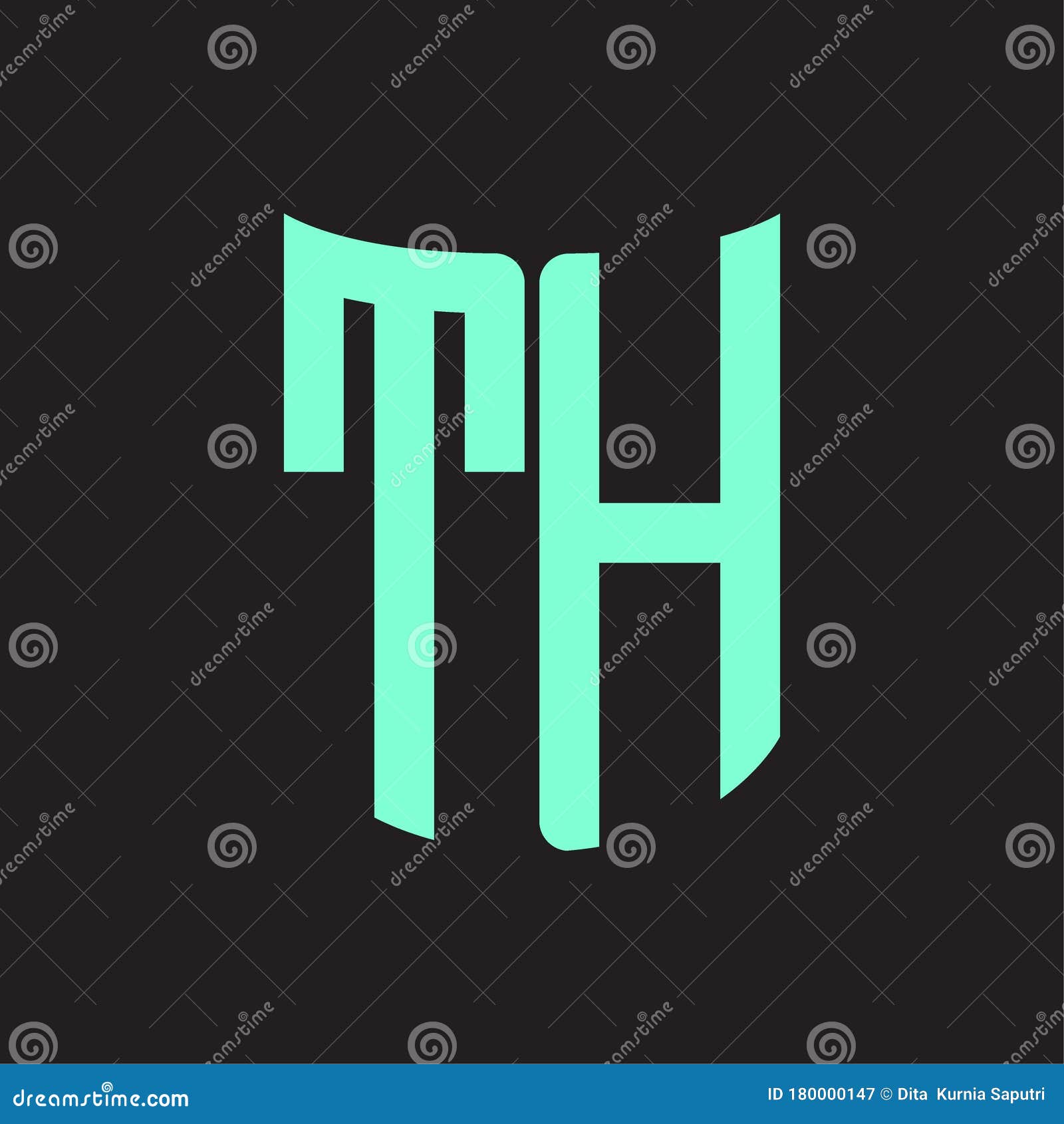 TH Logo Monogram with Ribbon Style Design Template Stock Illustration ...