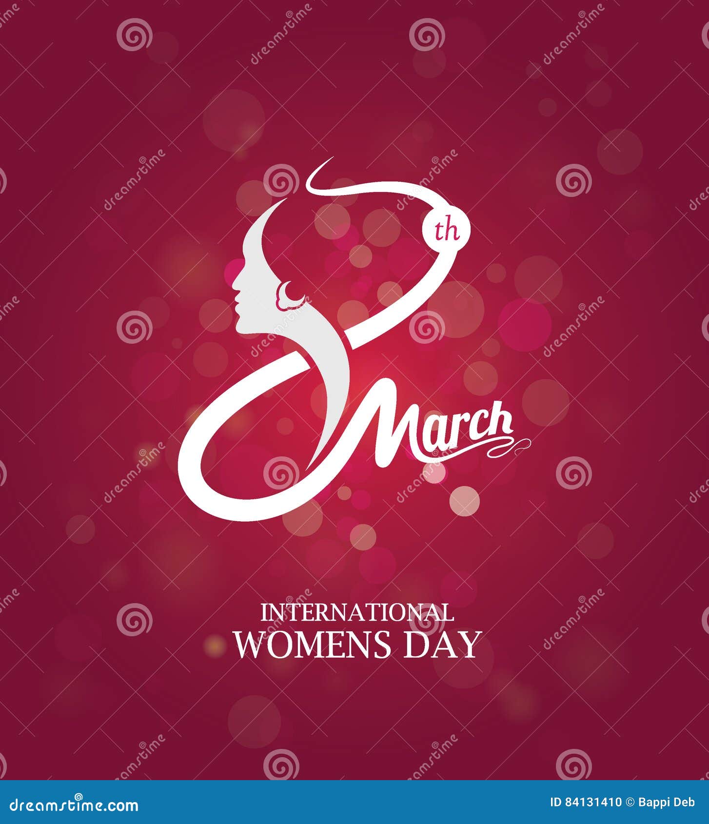 8th March Womens Day Template Stock Vector - Illustration of beautiful ...
