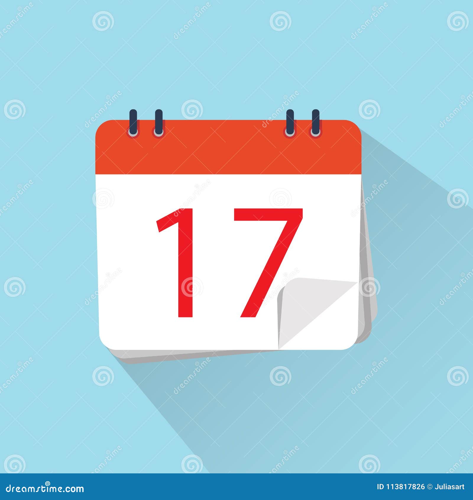 Flat Icon of Calendar Isolated on a Background. the 17th Stock Vector ... Flat Icon of Calendar Isolated on a Background. the 17th Stock Vector ...